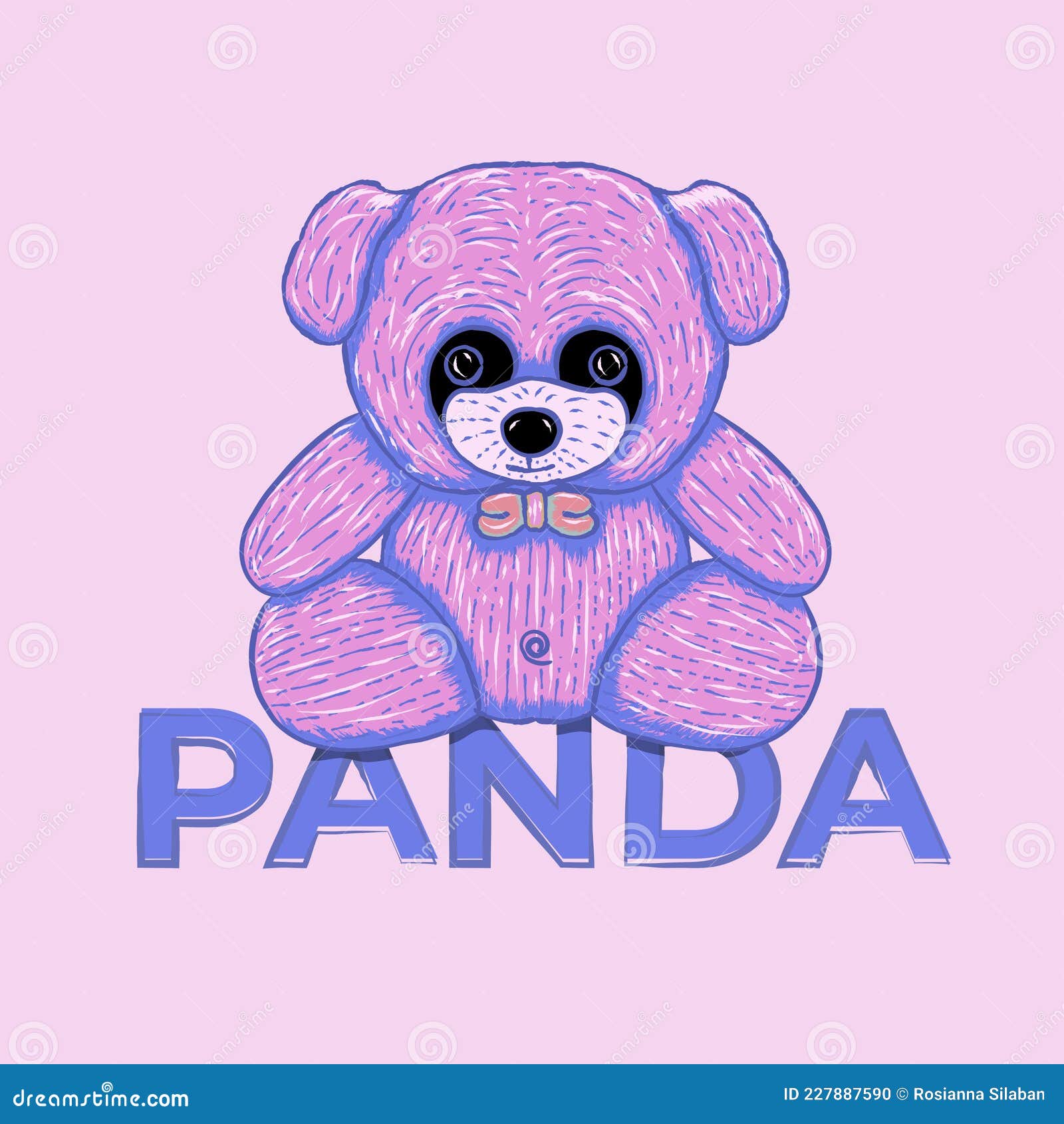 Cute Panda Doll Illustration Design Stock Vector - Illustration of cute ...