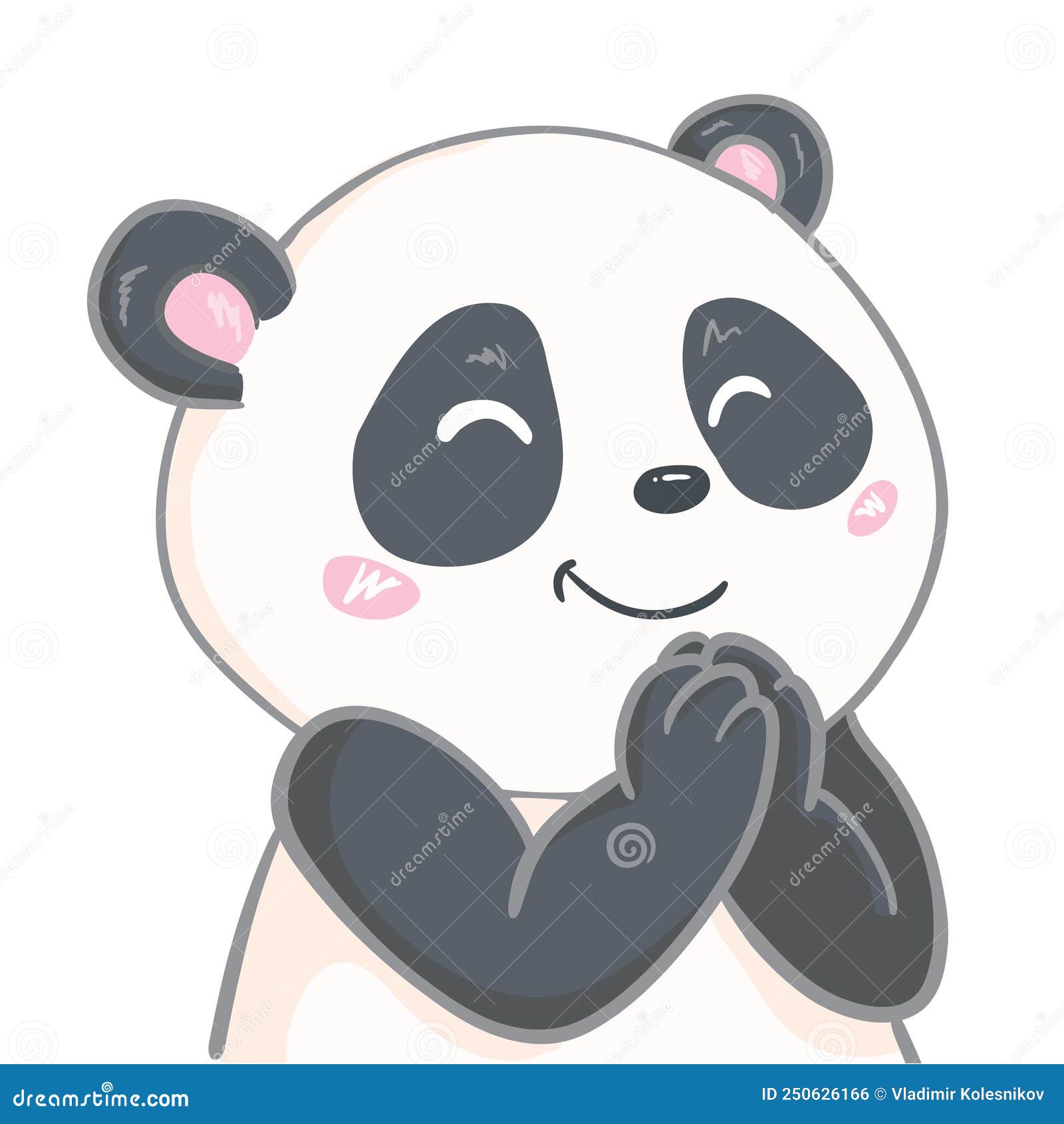 Hand Drawn Cute Panda. Handwritten Sweet Cute. Stock Vector ...