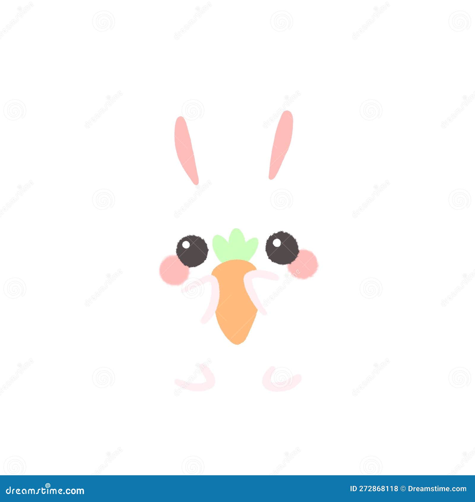 Hand-drawn Cute Rabbit with Carrot Stock Illustration - Illustration of ...