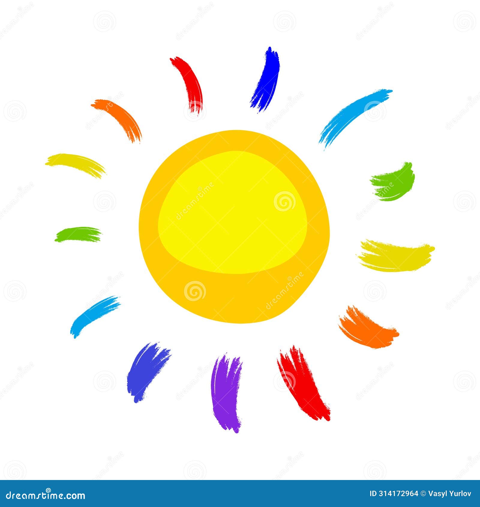 Hand Drawn Cute Shinny Sun. Vector Graphic Illustration Stock Vector ...