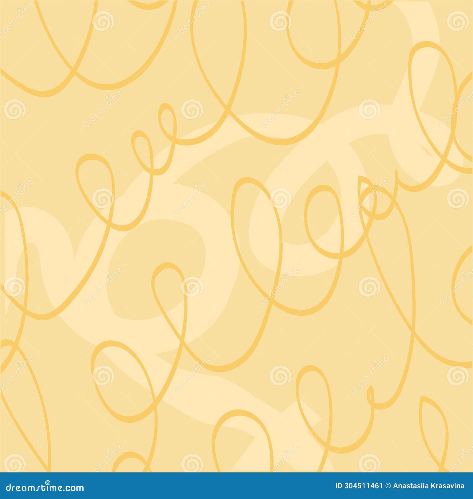 Hand Drawn Cute Squiggle Grid. Doodle Beige, Yellow, Golden Wavy ...