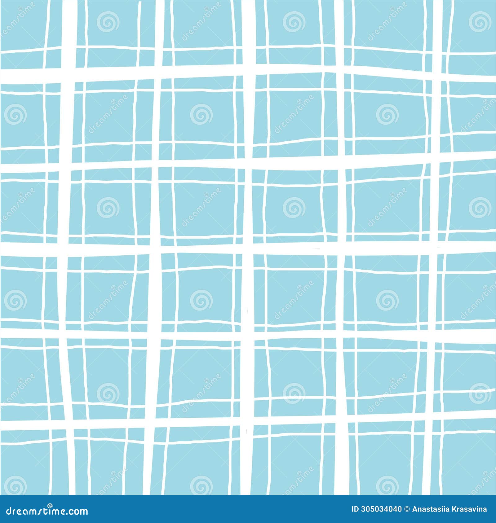 Hand Drawn Cute Squiggle Grid. Doodle Blue, Pale, White Wavy Pattern ...