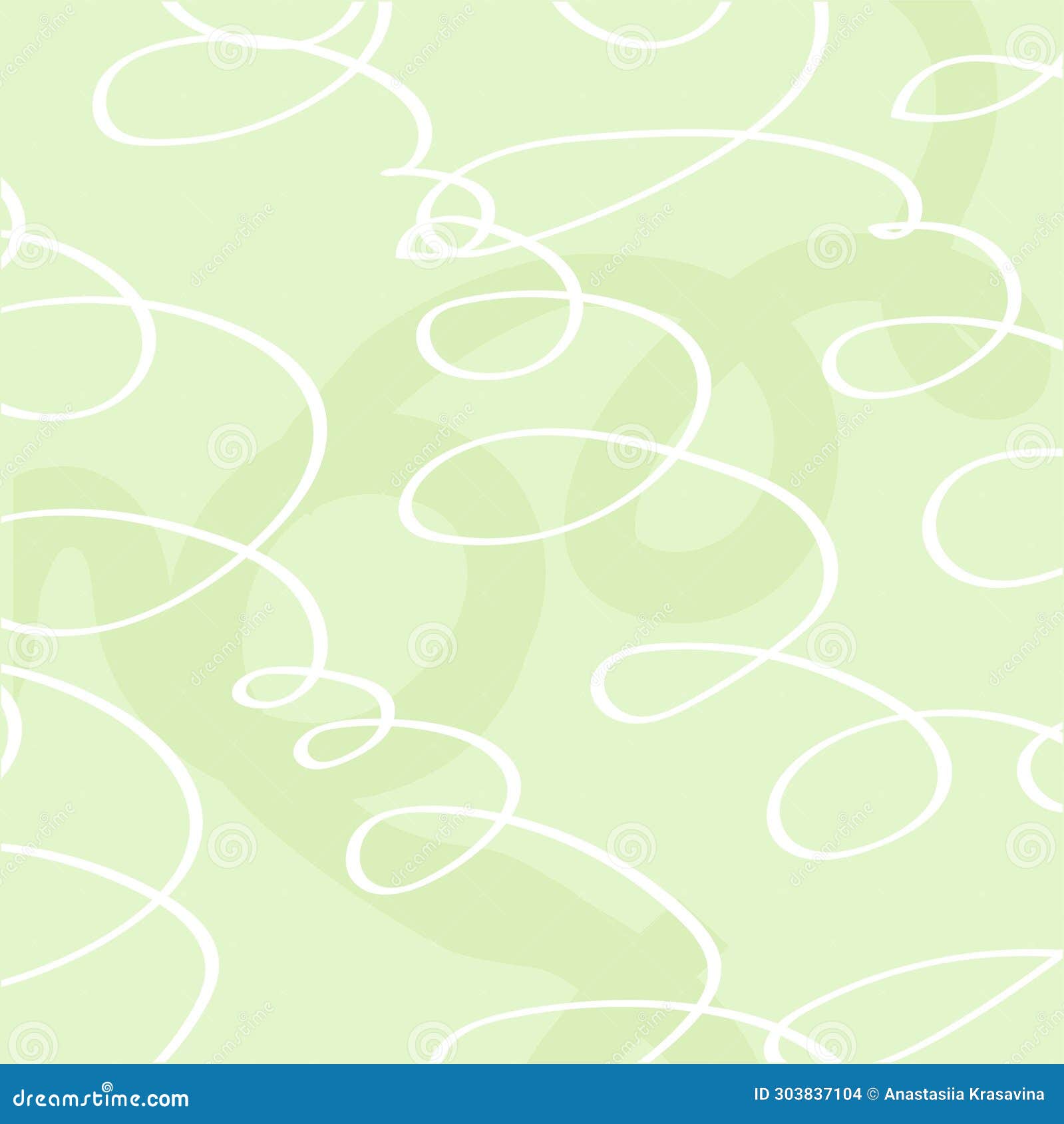Hand Drawn Cute Squiggle Grid. Doodle Green, Pale, White Wavy Pattern ...