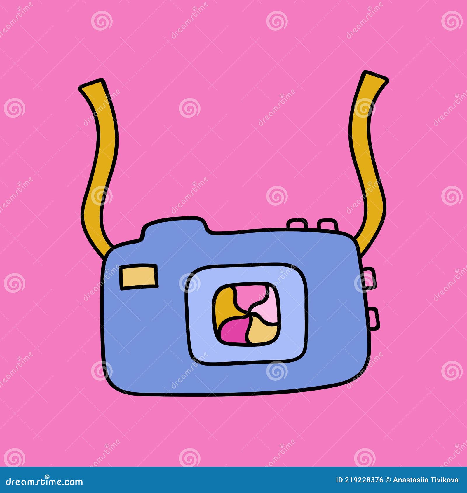 Hand Drawn Cute Vector Photo Camera Clipart Stock Vector - Illustration ...