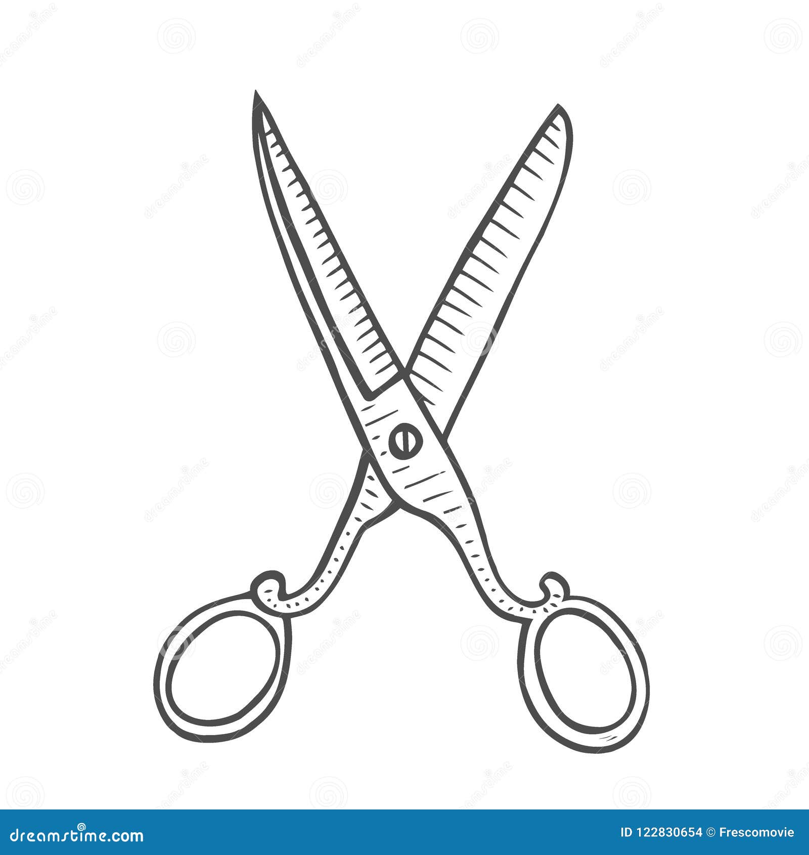 Cutting scissor Doodle stock illustration. Illustration of home - 122830654