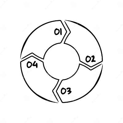 Hand Drawn Cycle Diagram Chart, 4 Steps Processes with Numbers Stock ...