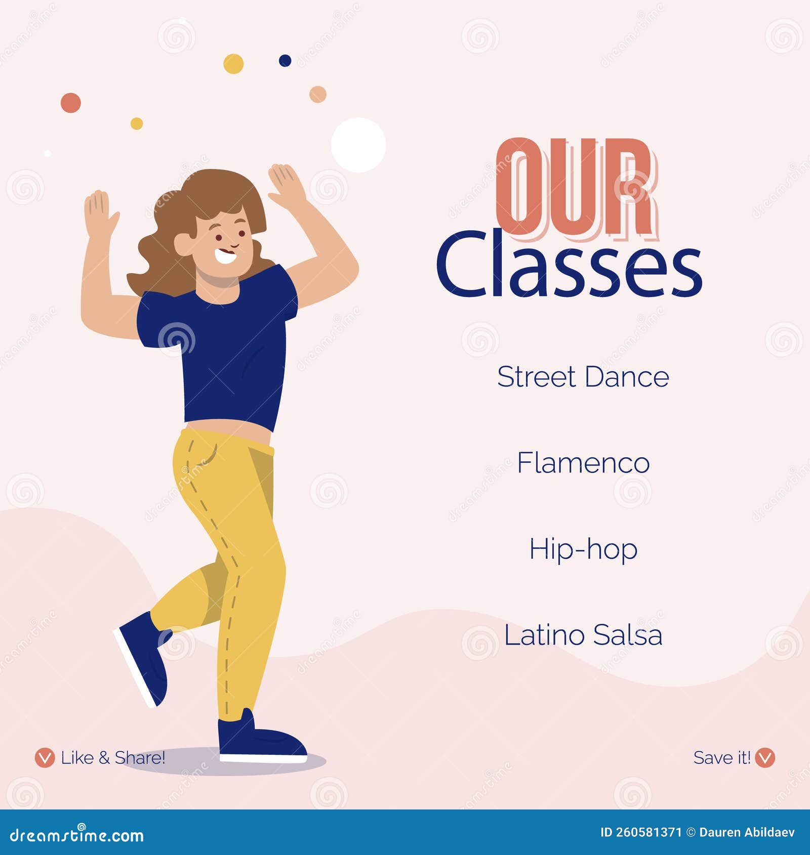 Hand Drawn Dance School Posts Vector Illustration Stock Vector ...