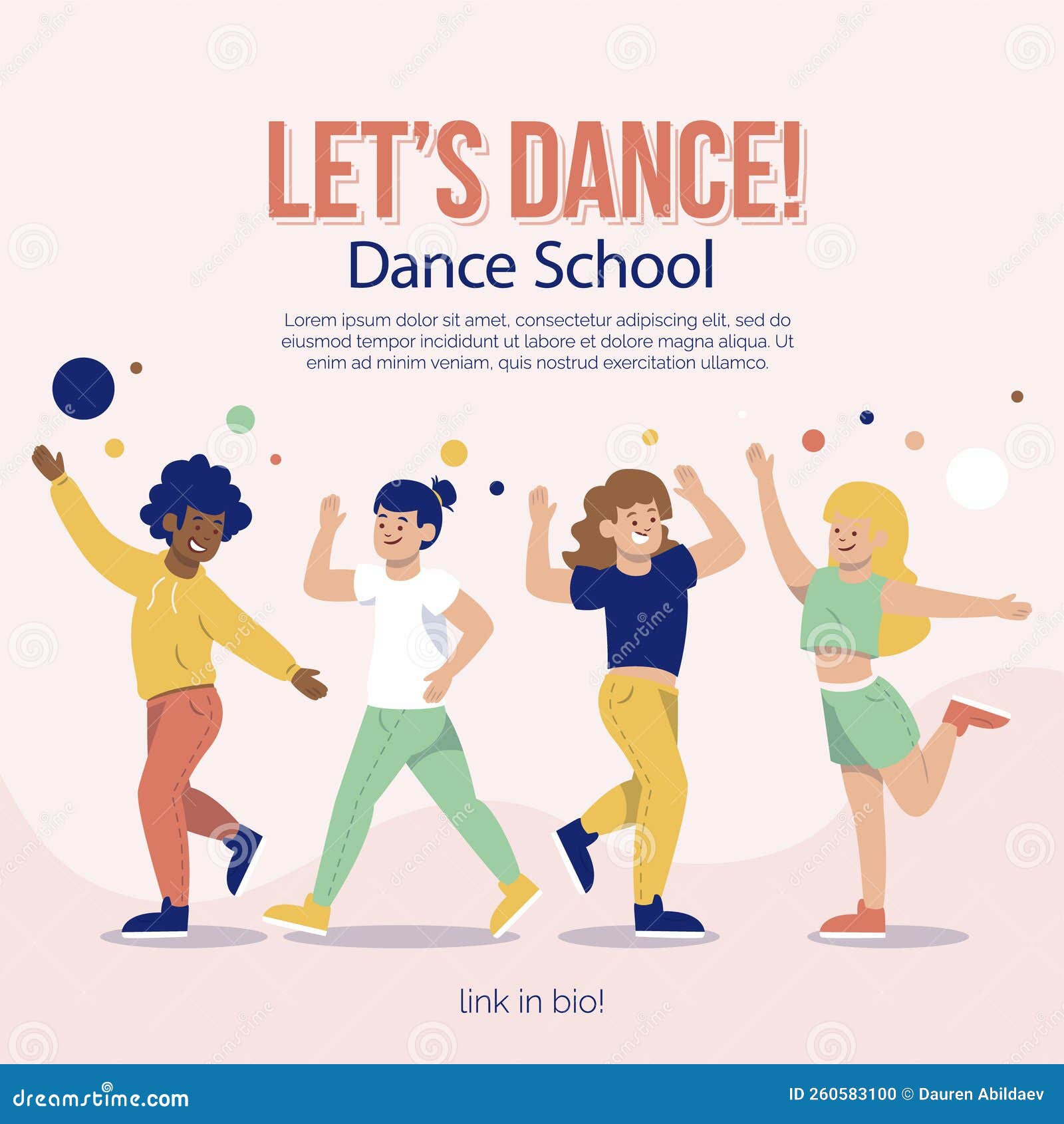 Hand Drawn Dance School Posts Vector Illustration Stock Vector ...