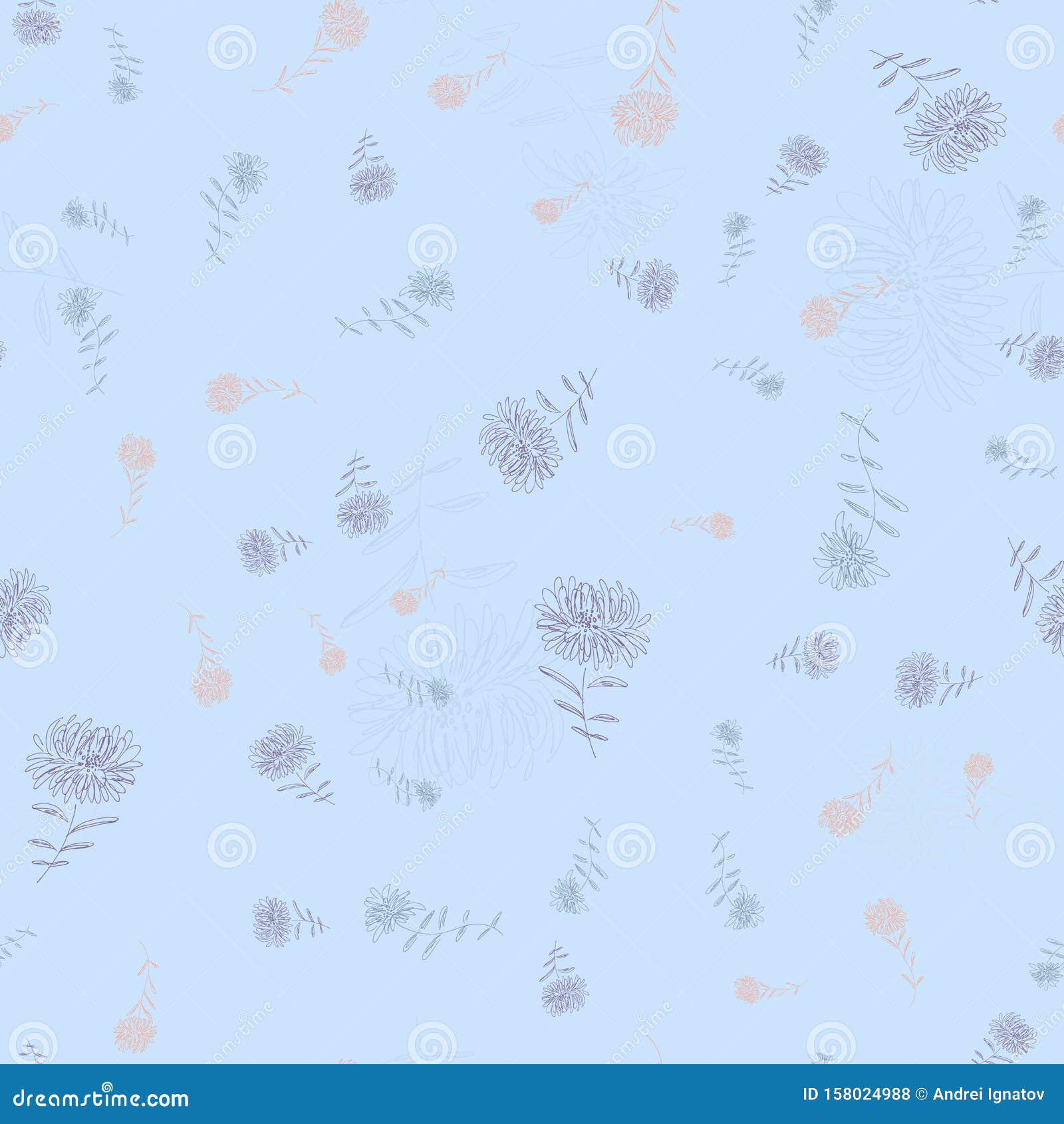 Hand Drawn Dandelion Seamless Patterns for Print Design. Dandelion ...