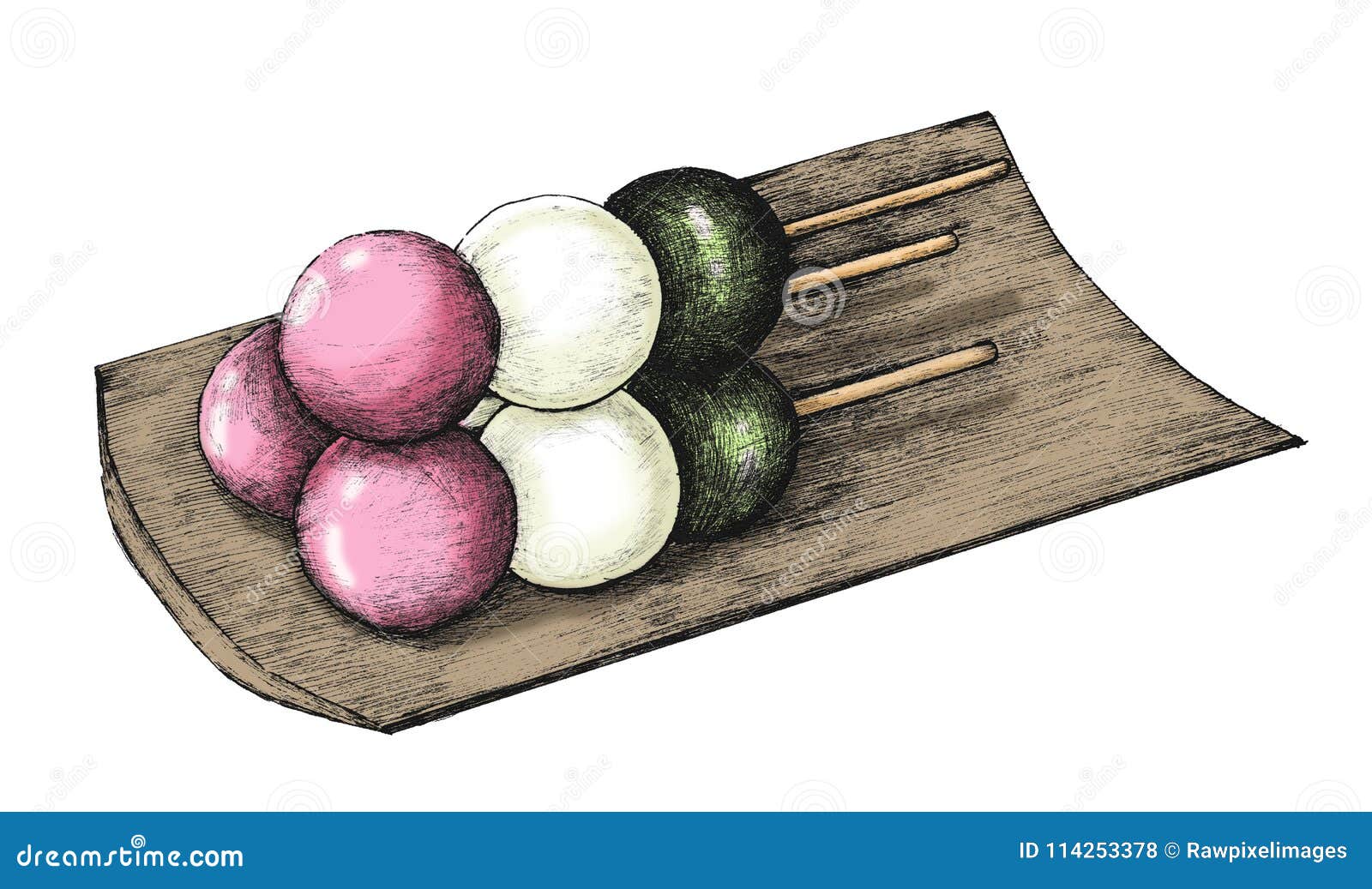 Hand Drawn Dango Japanese Dumpling Royalty-Free Stock Image ...