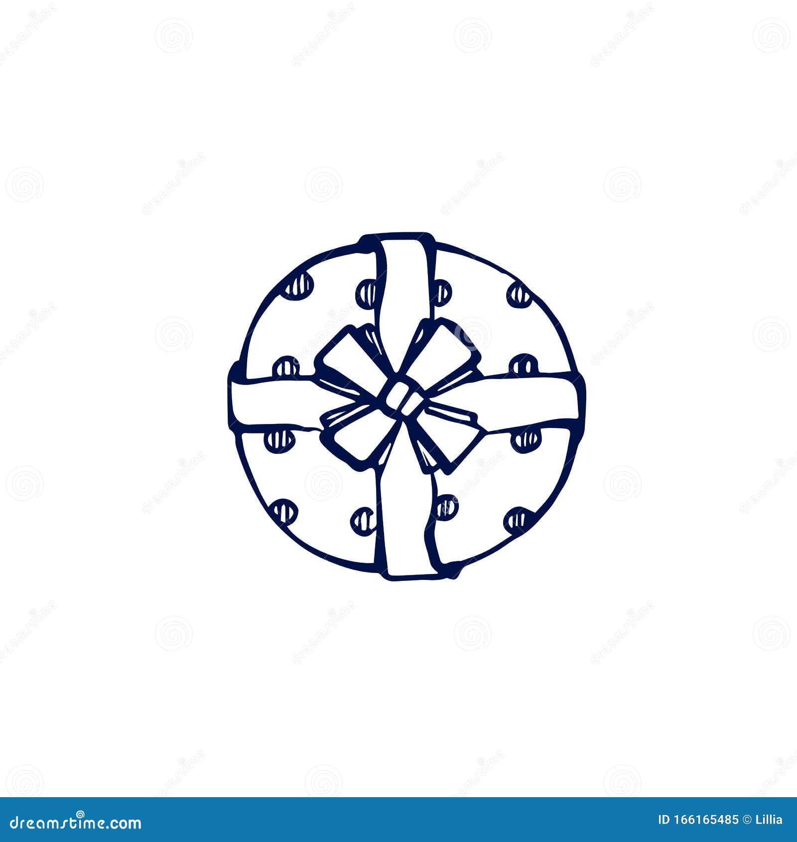 Hand Drawn Dark Blue Gift Box Stock Vector - Illustration of ...