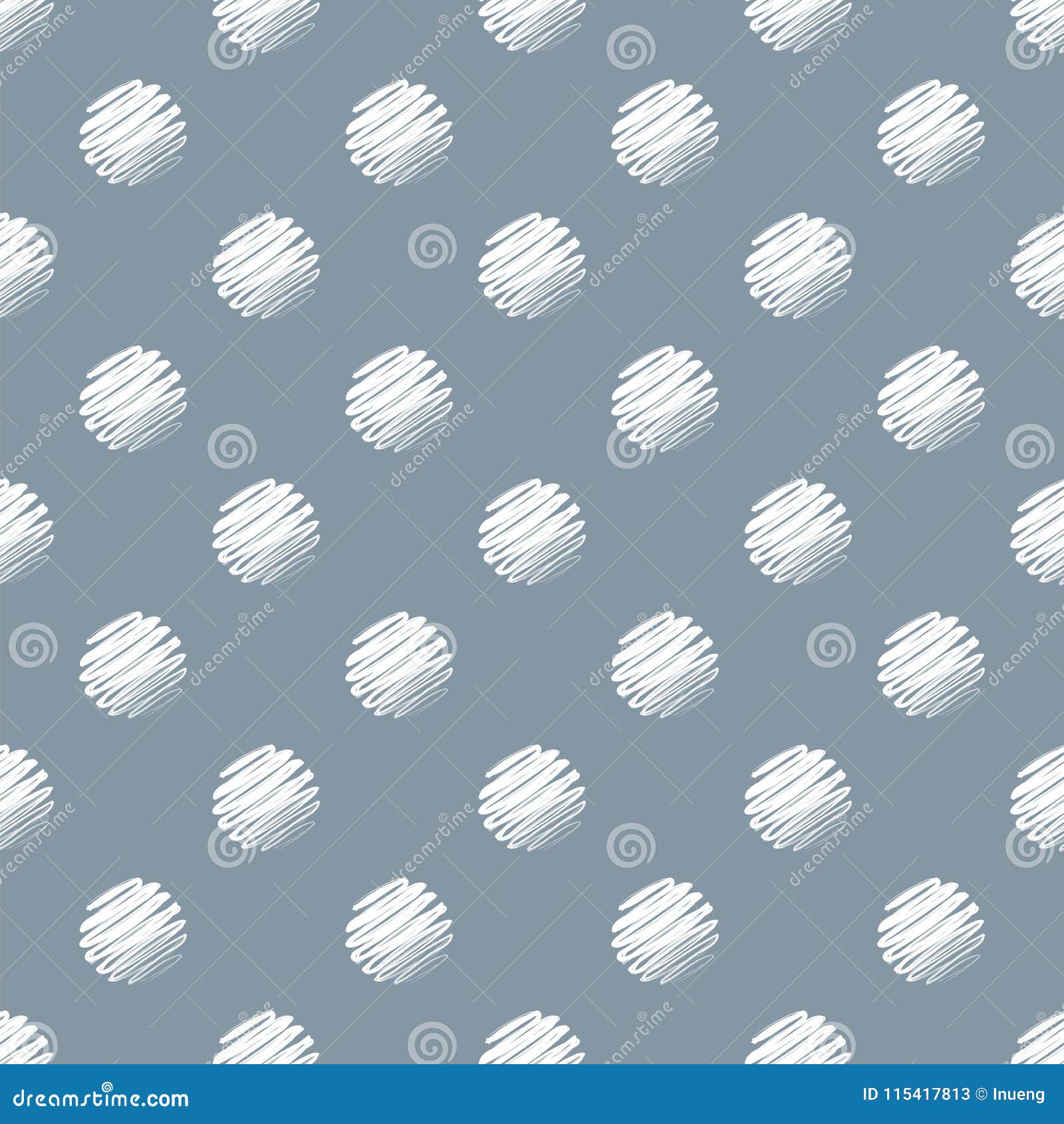 Hand Drawn Dark Blue and White Polka Dot Seamless Pattern. Stock Vector ...