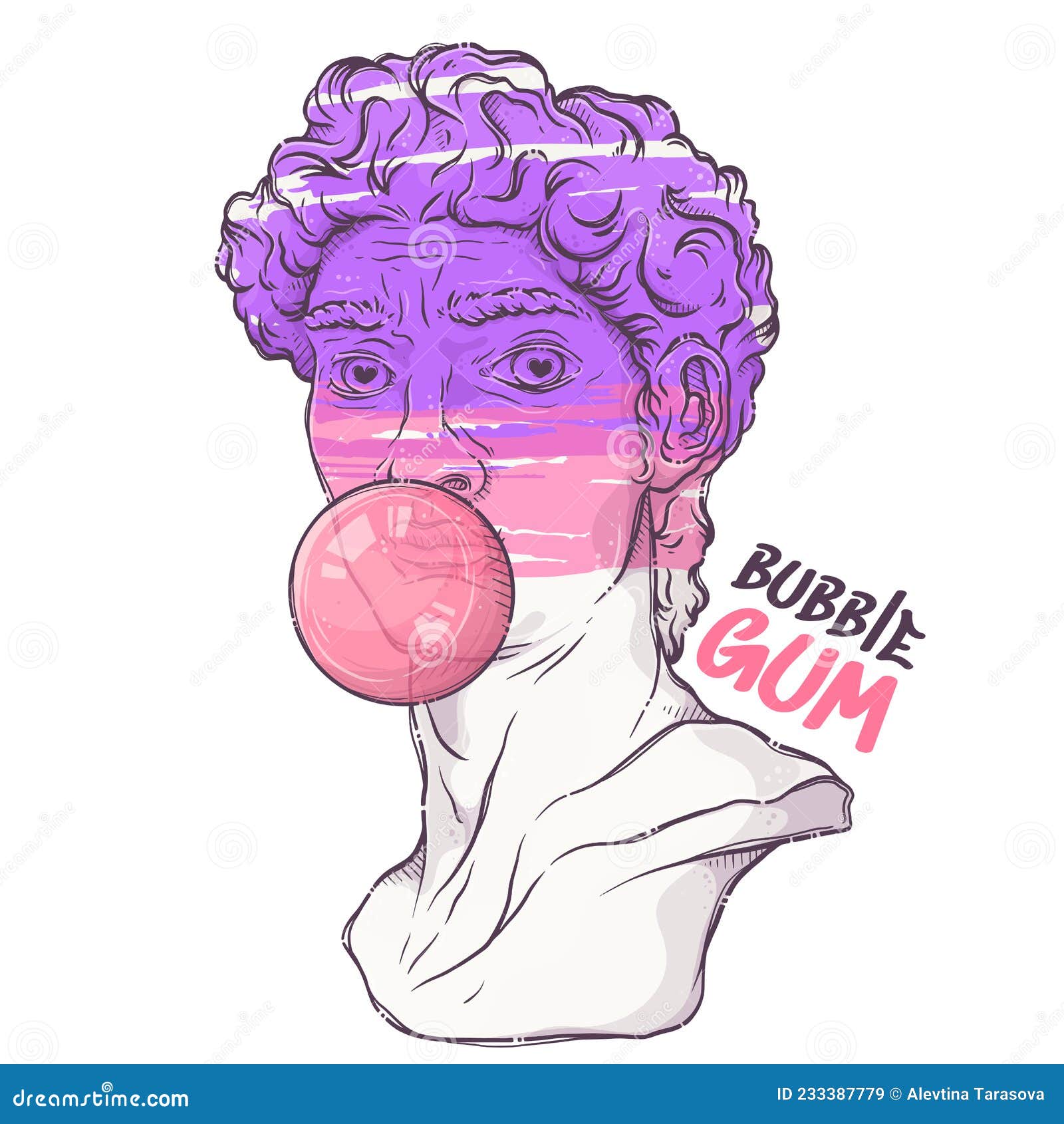 Hand Drawn David Bust Vector. Marble Statue Stock Vector - Illustration ...