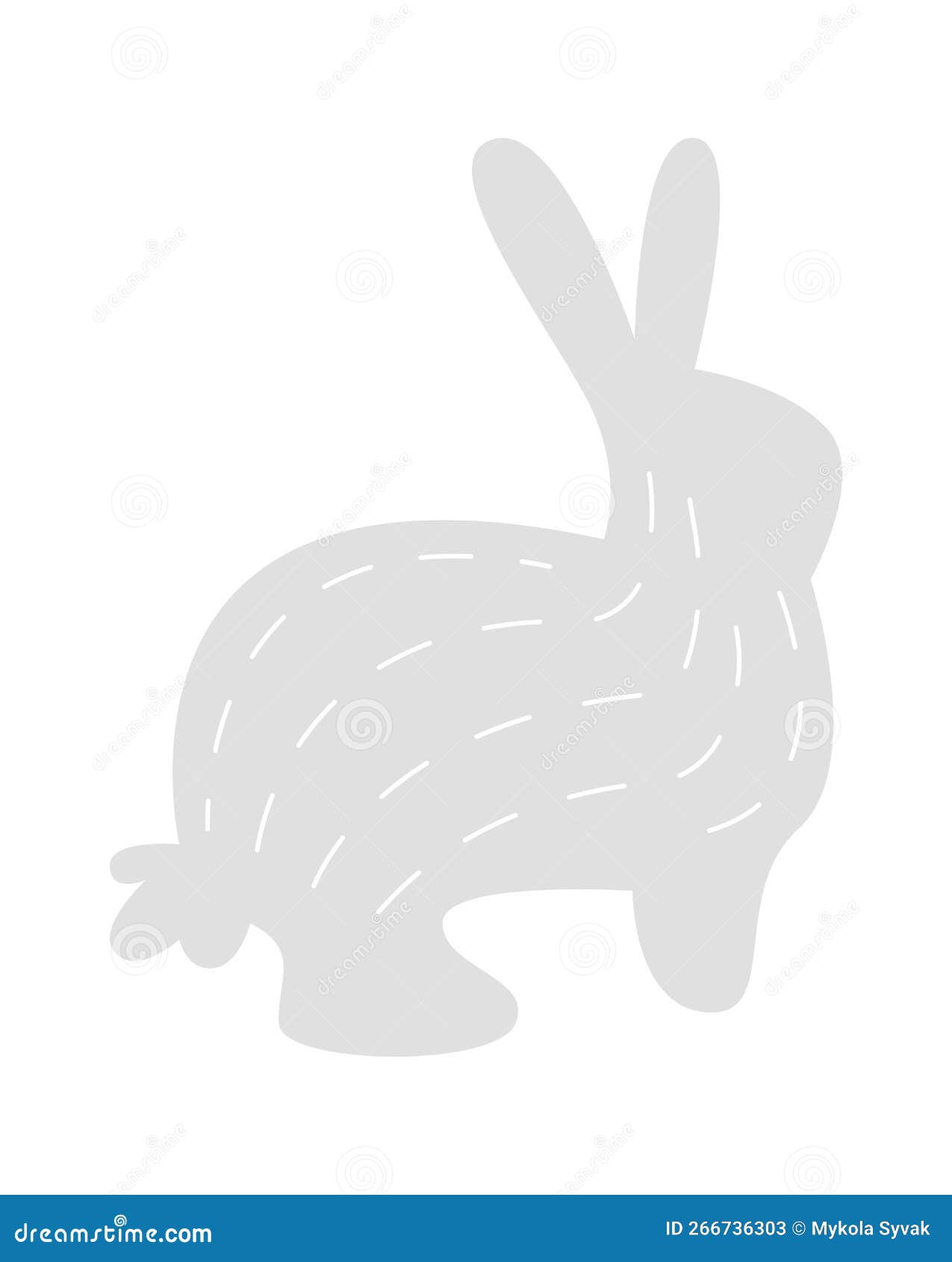 Hand Drawn Decorative Abstract Bunny Flat Icon Stock Vector ...