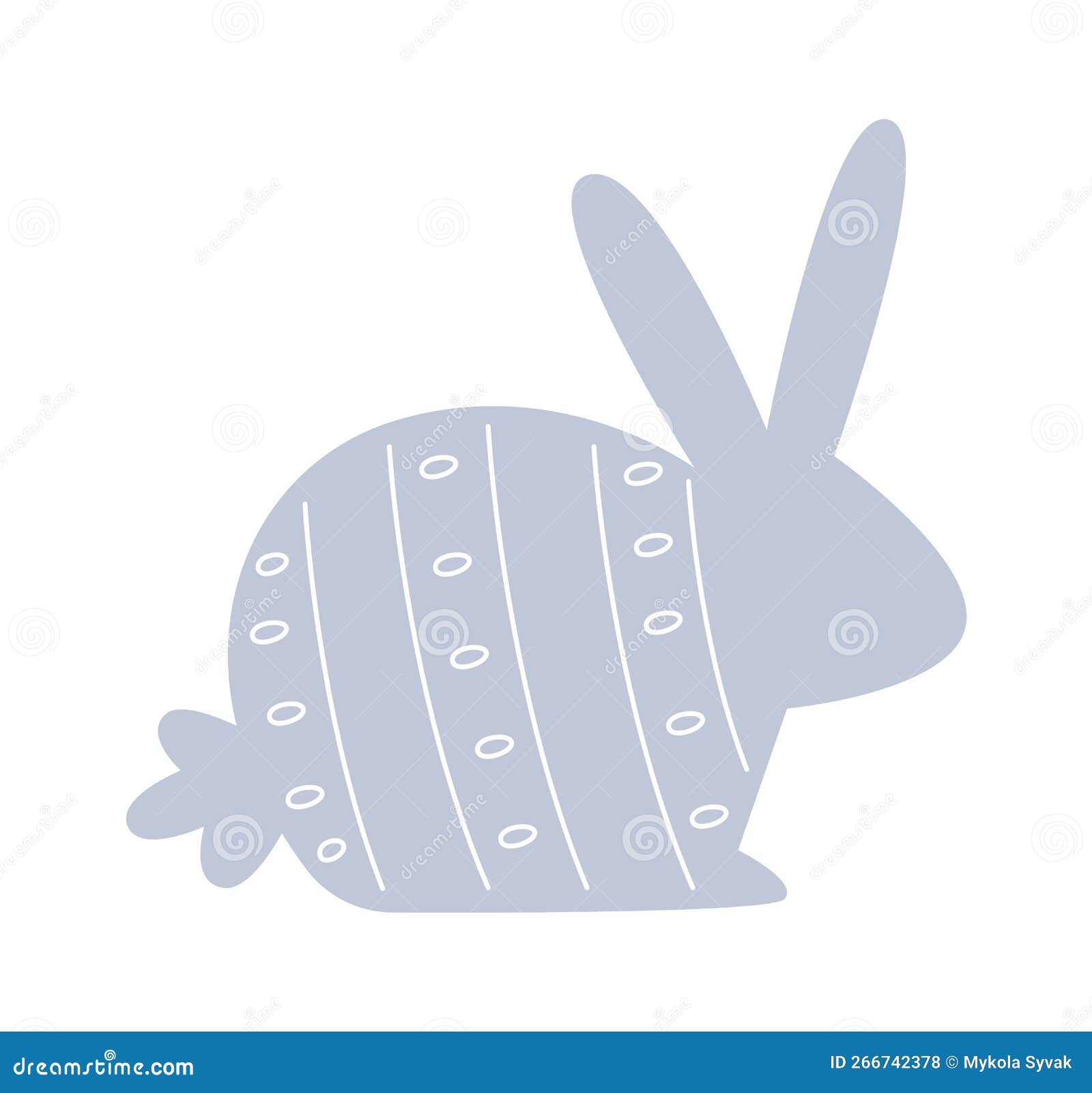 Hand Drawn Decorative Abstract Bunny Flat Icon Stock Vector ...