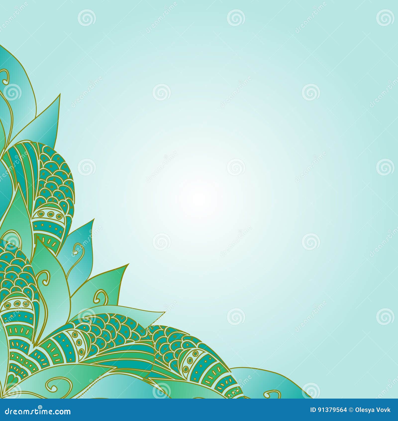 Hand Drawn Decorative Element Corner. Abstract Invitation Card. Stock ...