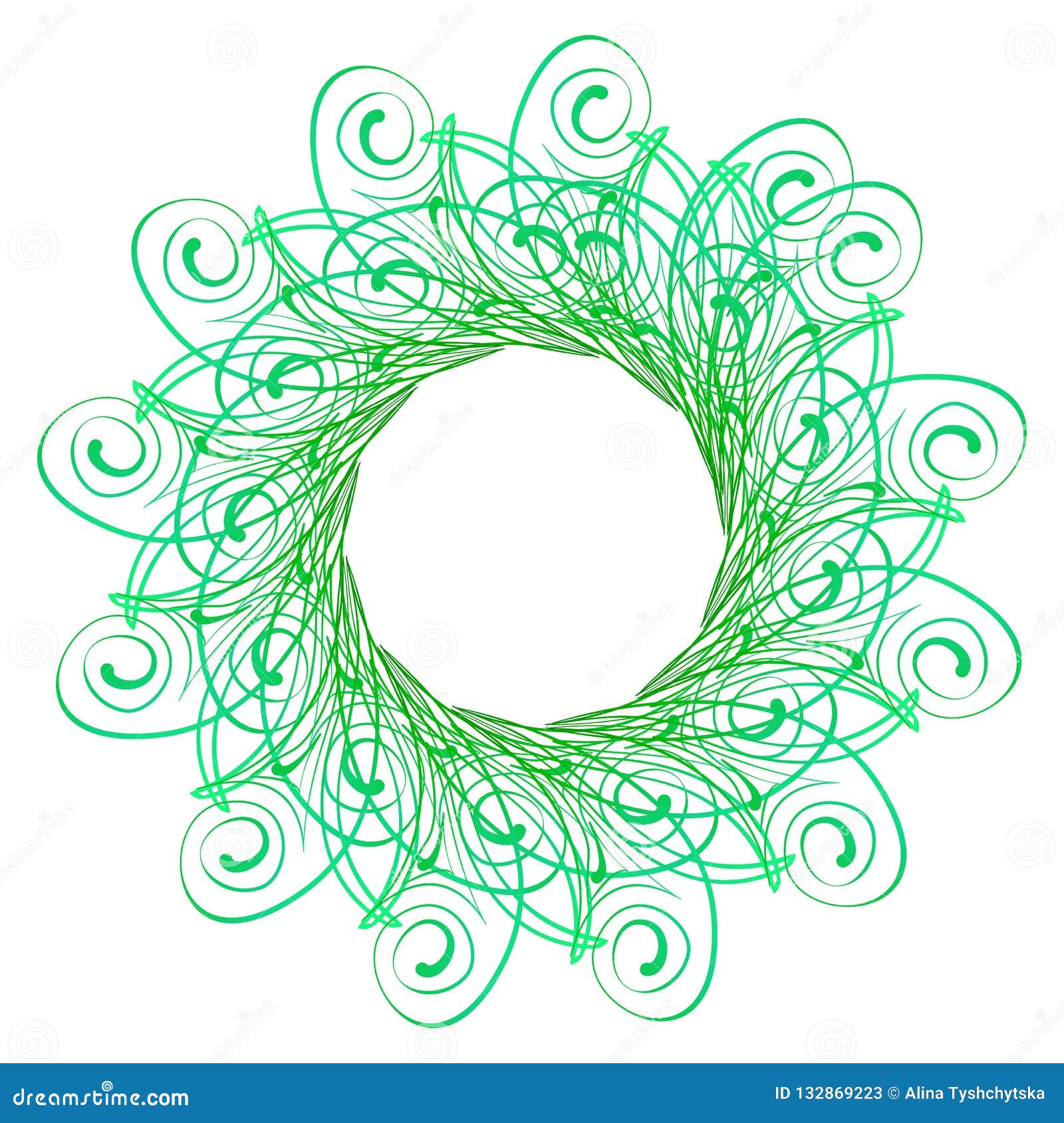 Hand Drawn Decorative Element. Ornament Round Frame Stock Vector ...