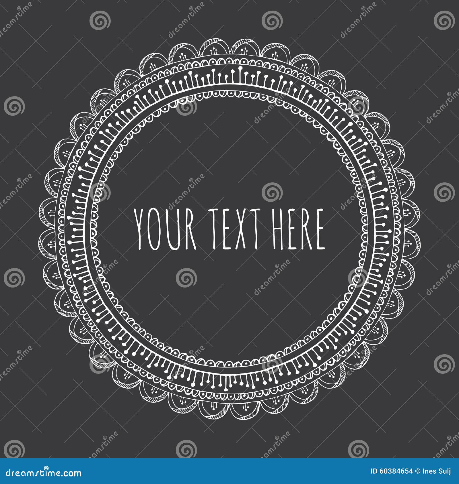 Hand Drawn Decorative Round Frame, Tribal, Boho Stock Vector ...