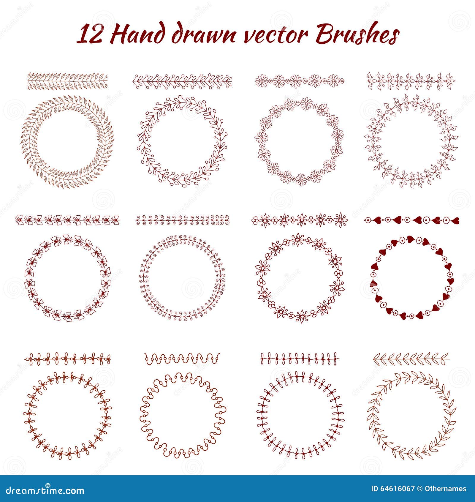 Hand Drawn Decorative Vector Brushes. Design Elements. Stock Vector ...