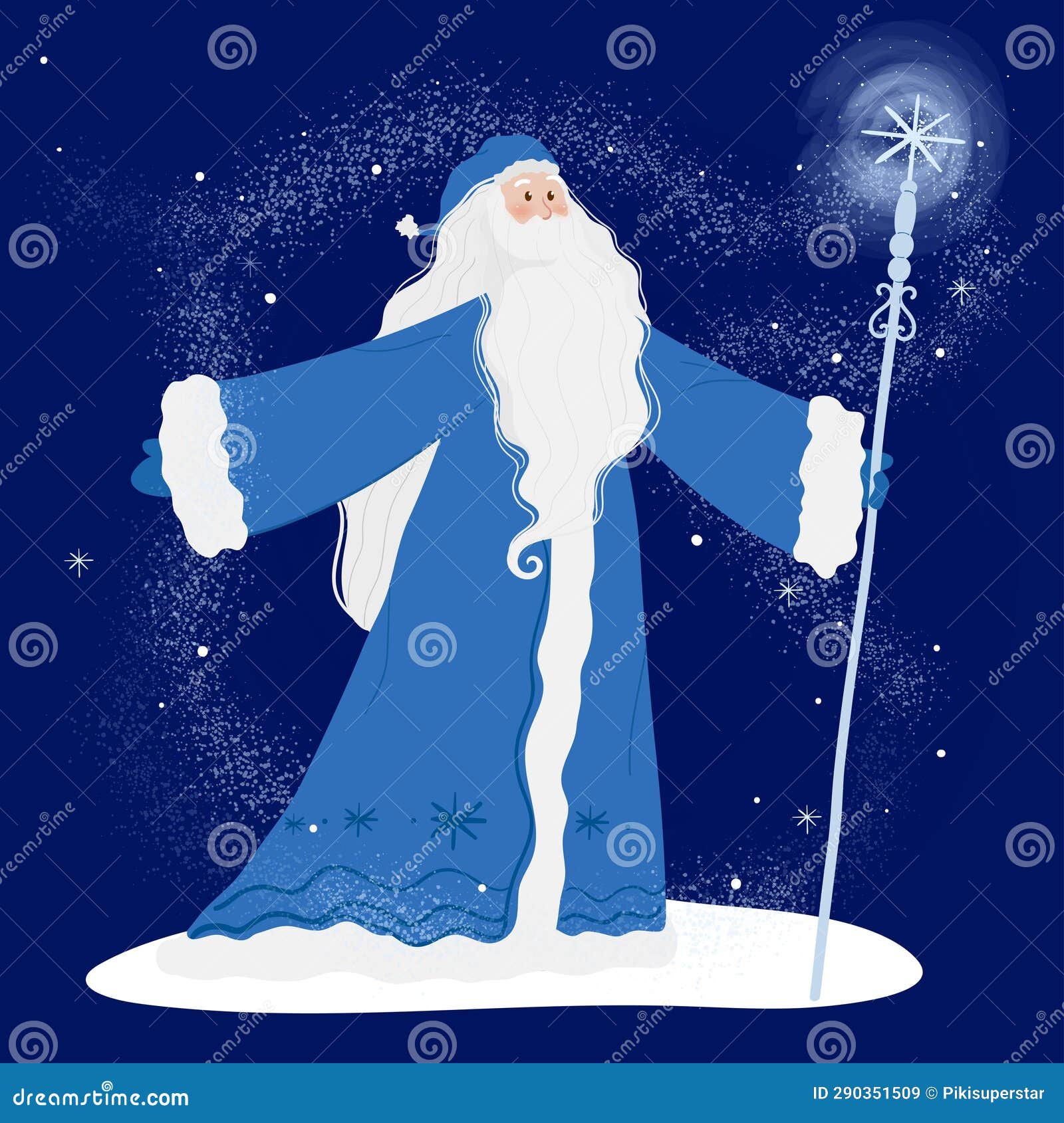 Hand Drawn Ded Moroz Concept Vector Design Illustration Stock Vector ...