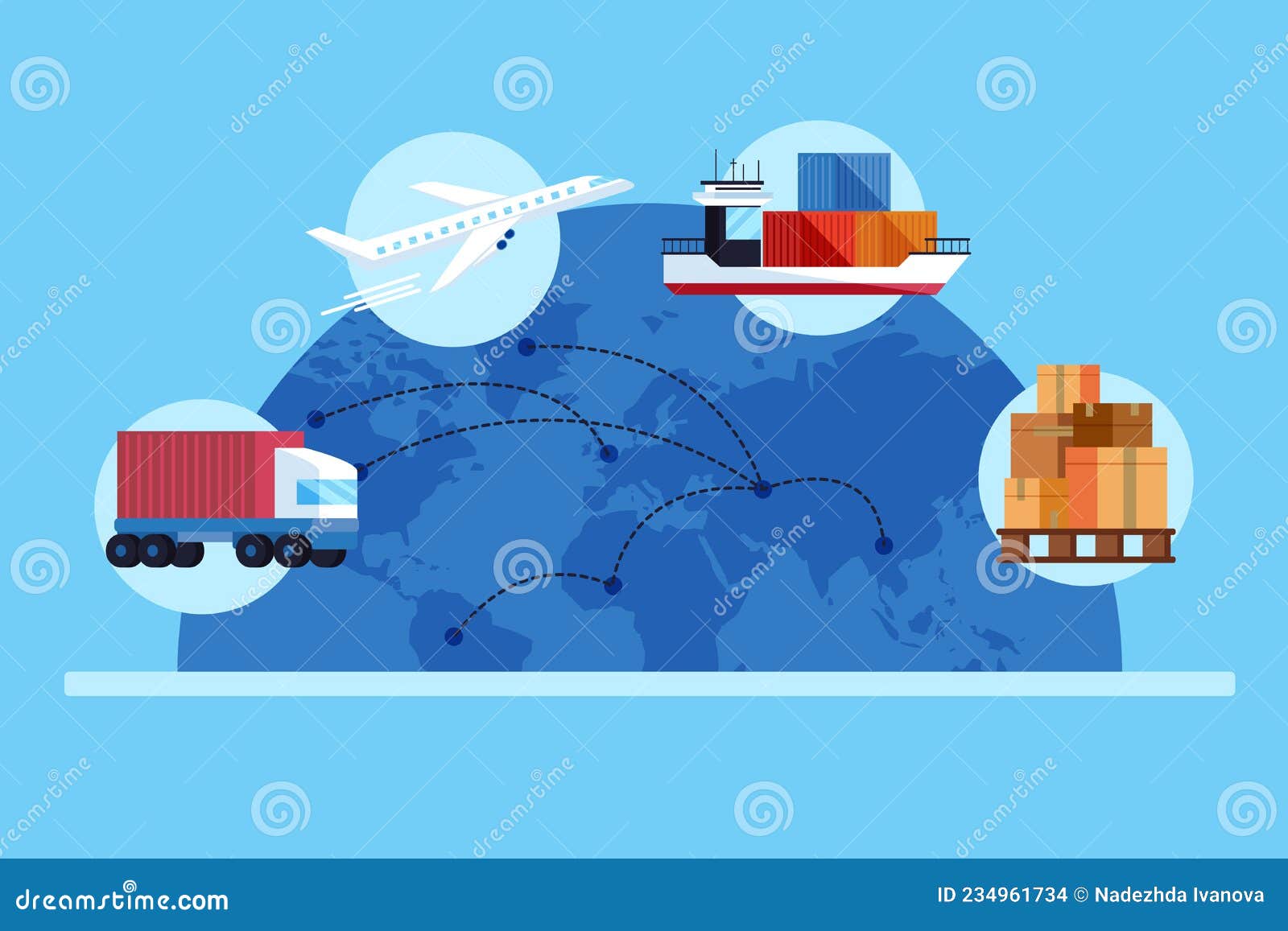 Hand Drawn Delivery Concept Vector Illustration. Stock Vector ...