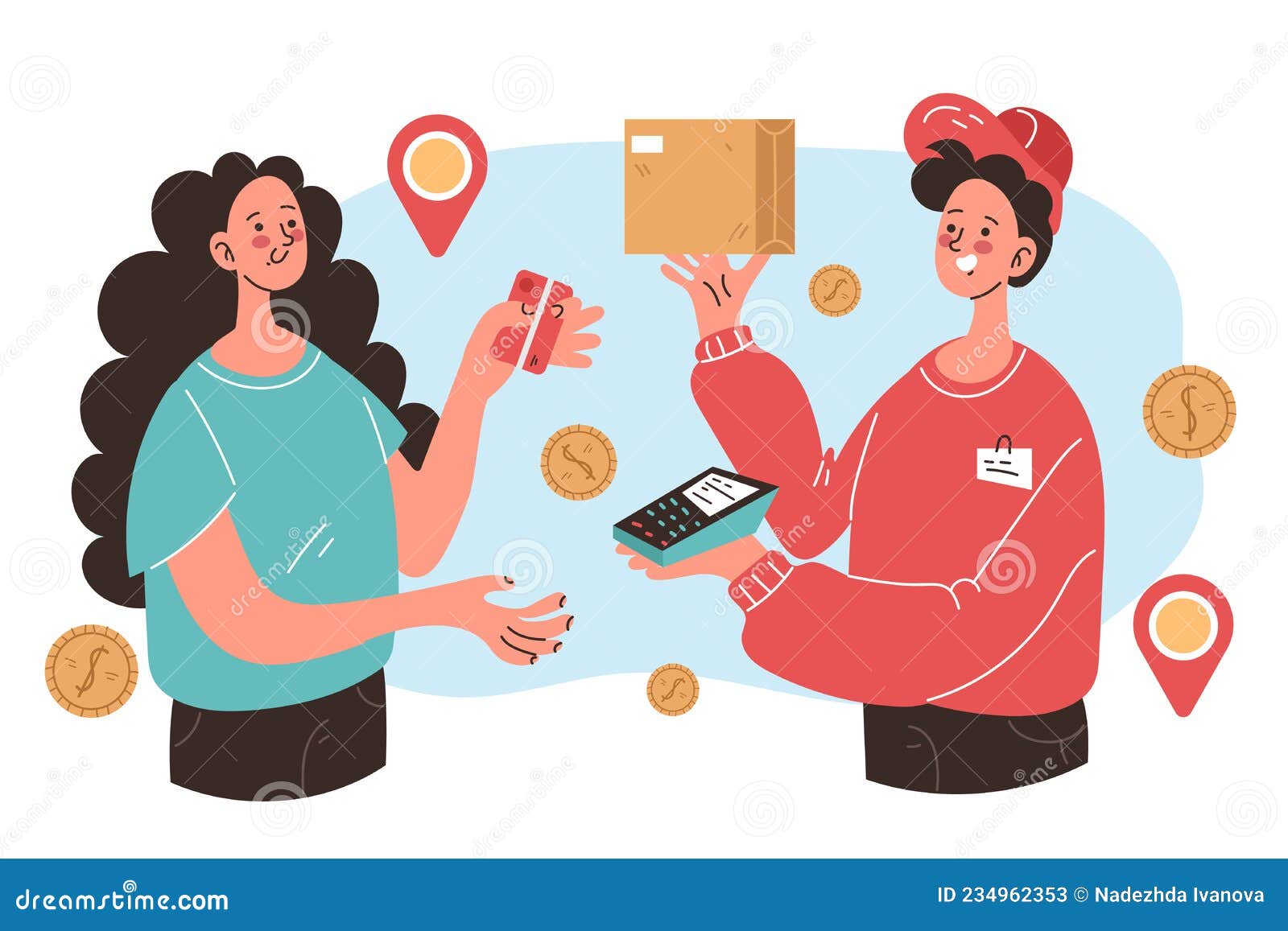 Hand Drawn Delivery Concept Vector Illustration. Stock Vector ...