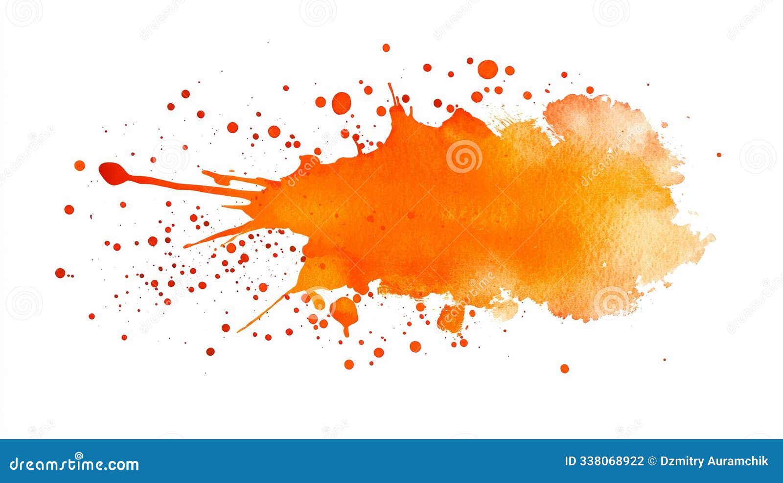A Hand-drawn Design Element on a White Background. Orange Watercolor ...
