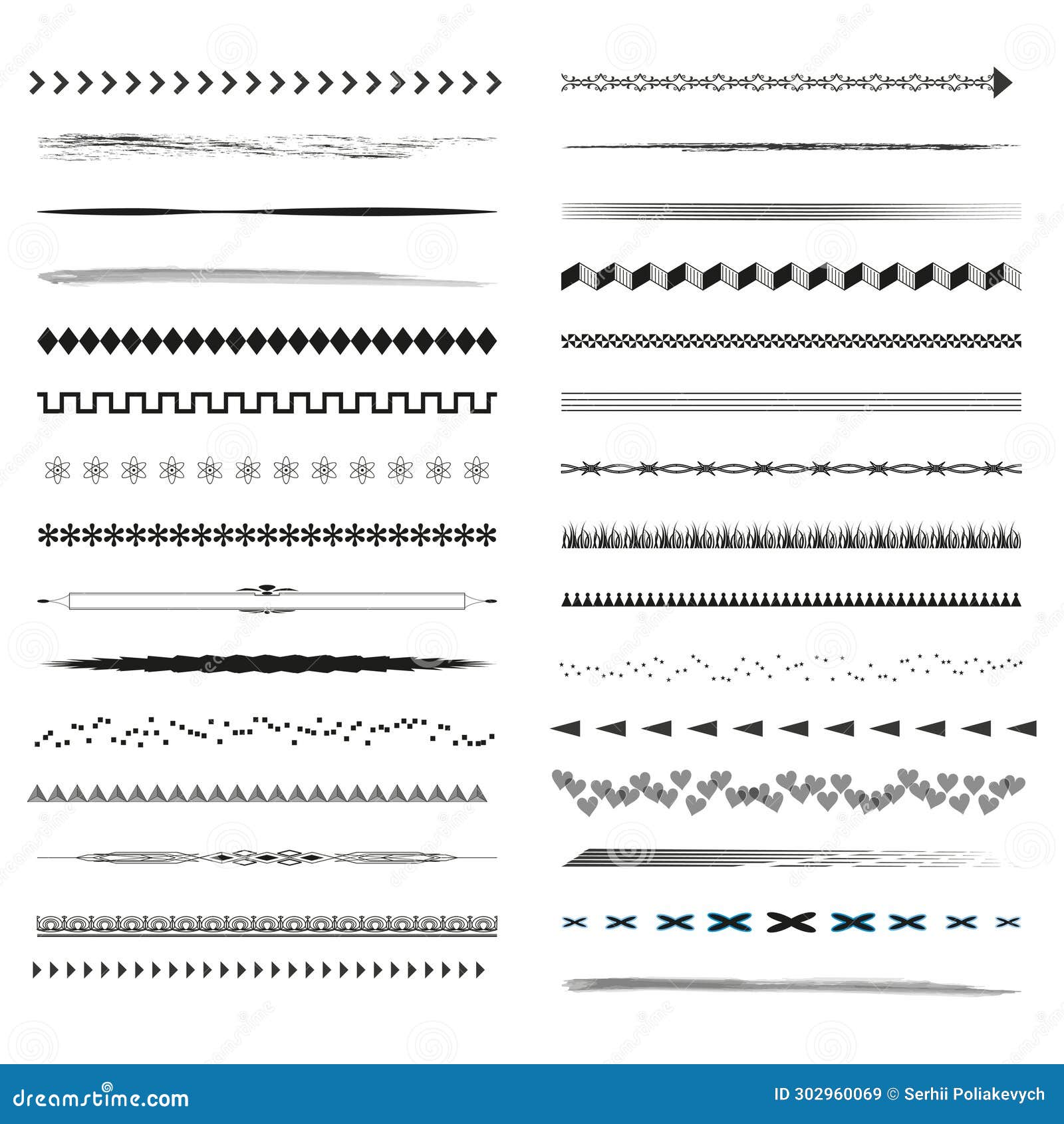 Hand Drawn Design Elements. Border Line. Vector Illustration. EPS 10 ...