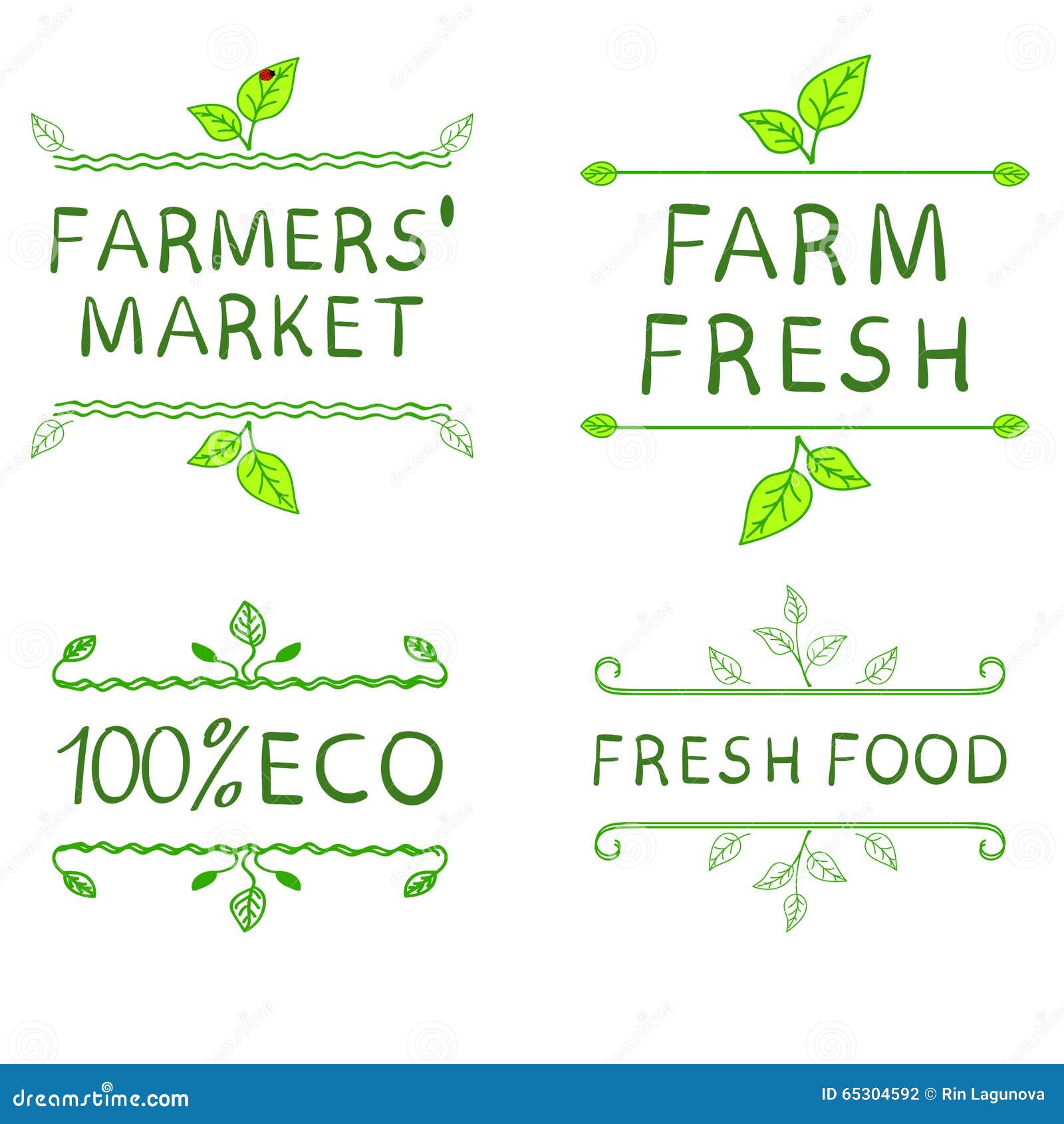 Hand Drawn Design Elements. Farmer S Market Labels Stock Vector ...