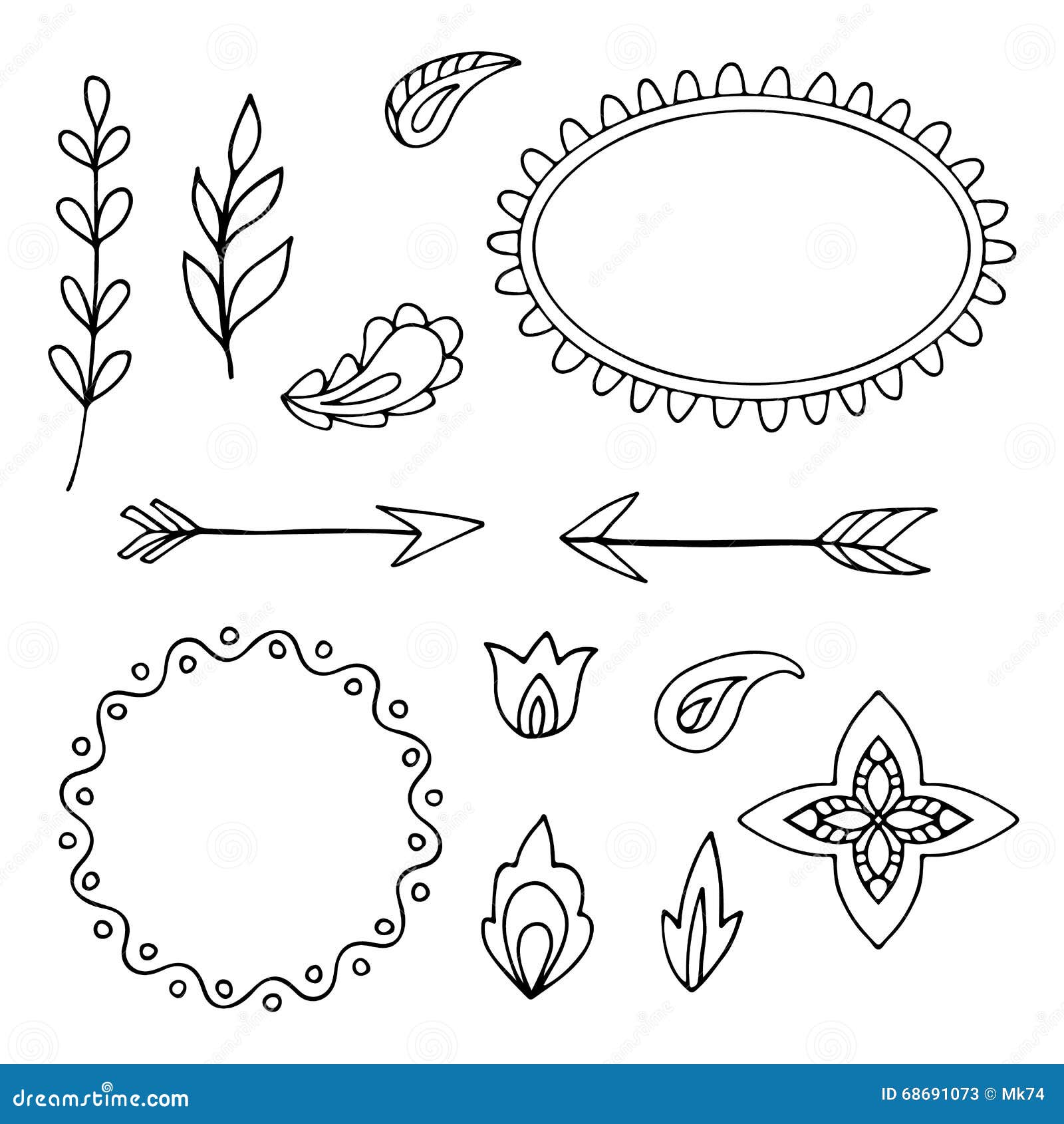 Hand drawn design elements stock vector. Illustration of design - 68691073