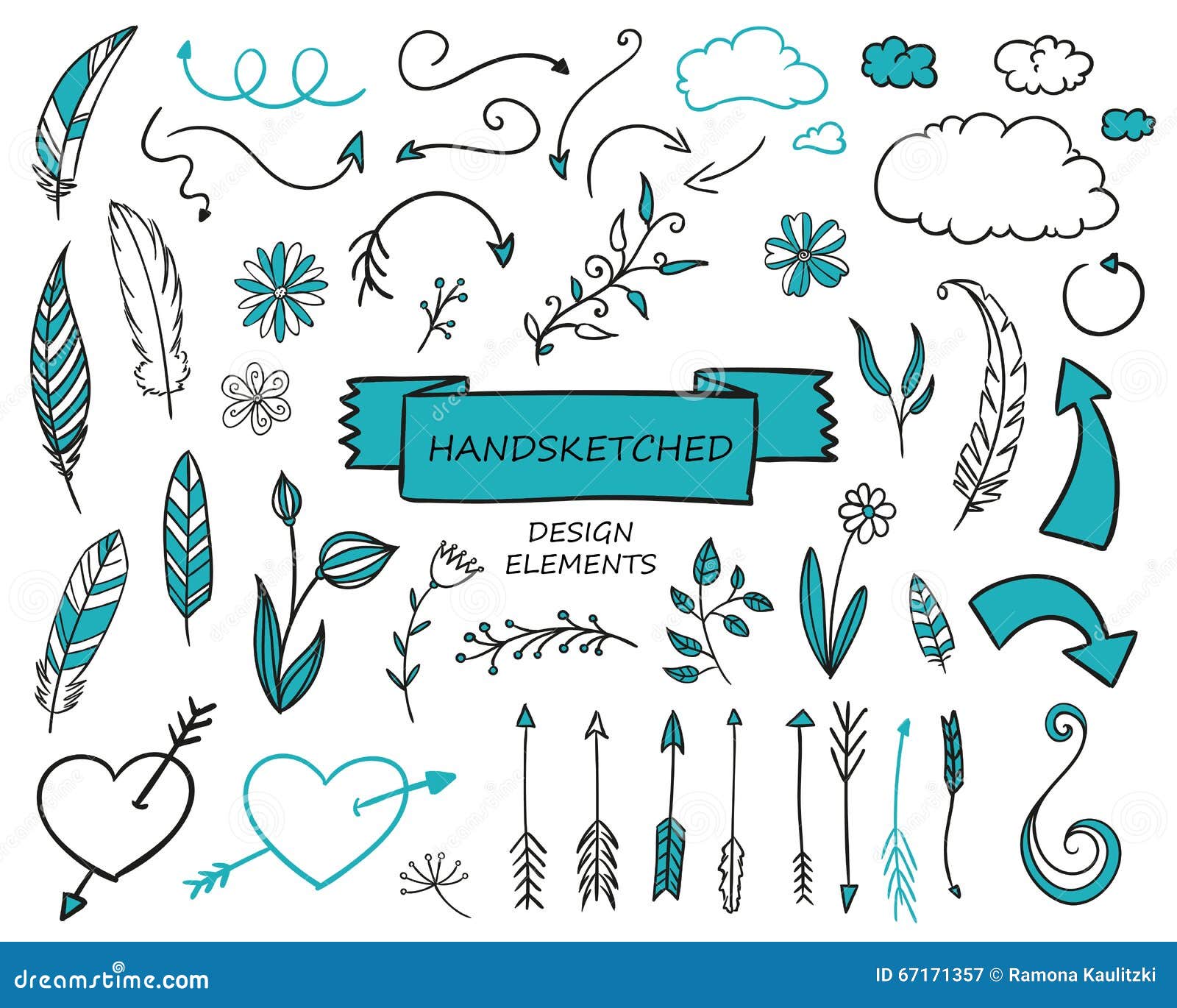 Hand Drawn Design Elements stock illustration. Illustration of floral ...