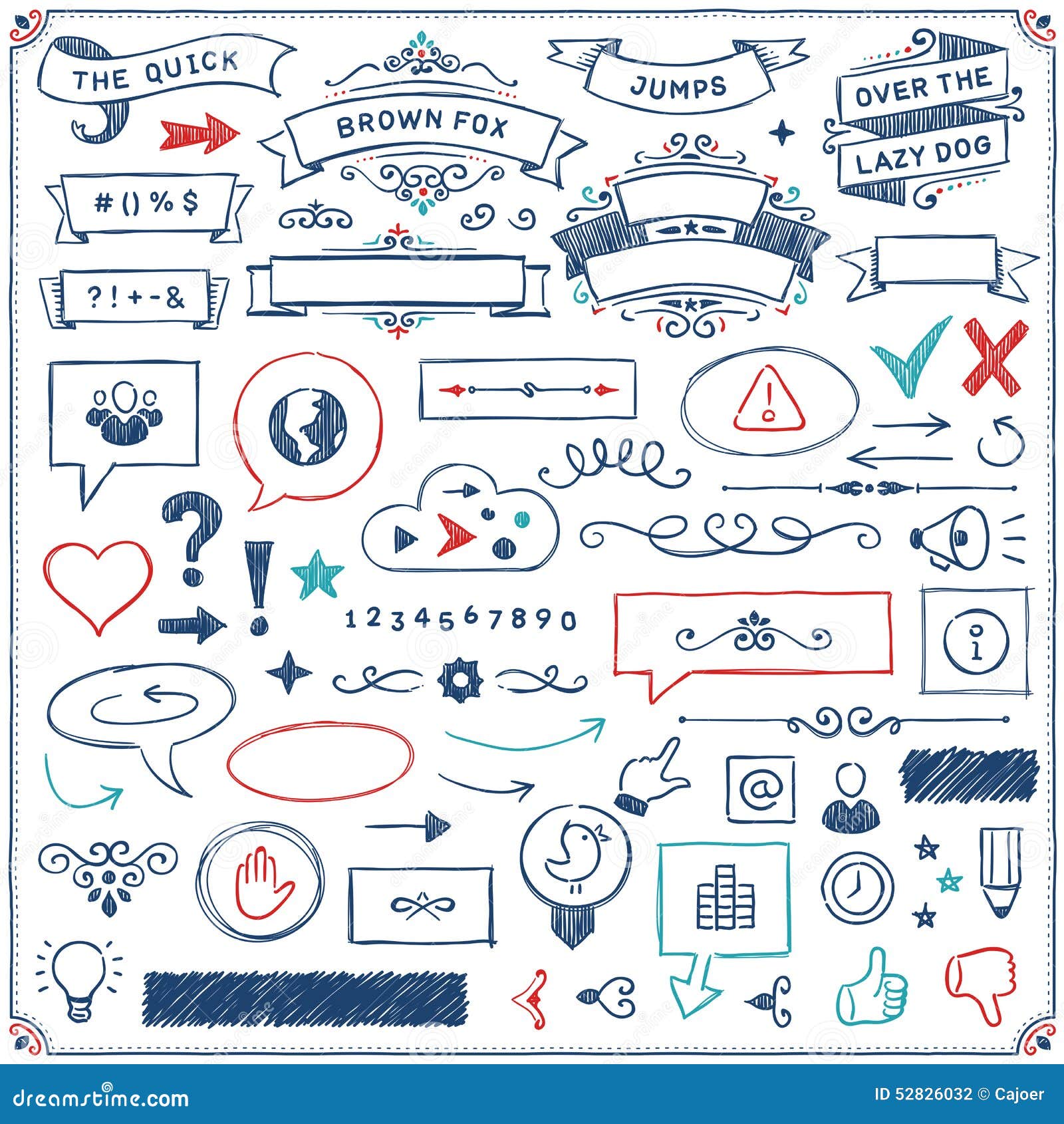 Hand Drawn Design Elements stock vector. Illustration of drawing - 52826032