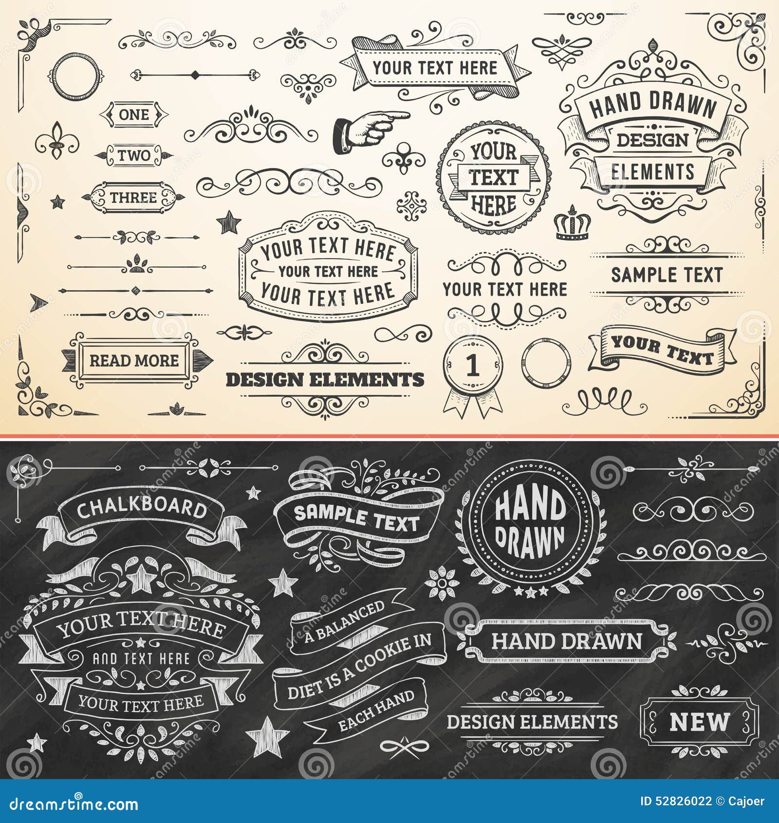 Hand Drawn Design Elements stock vector. Illustration of element - 52826022