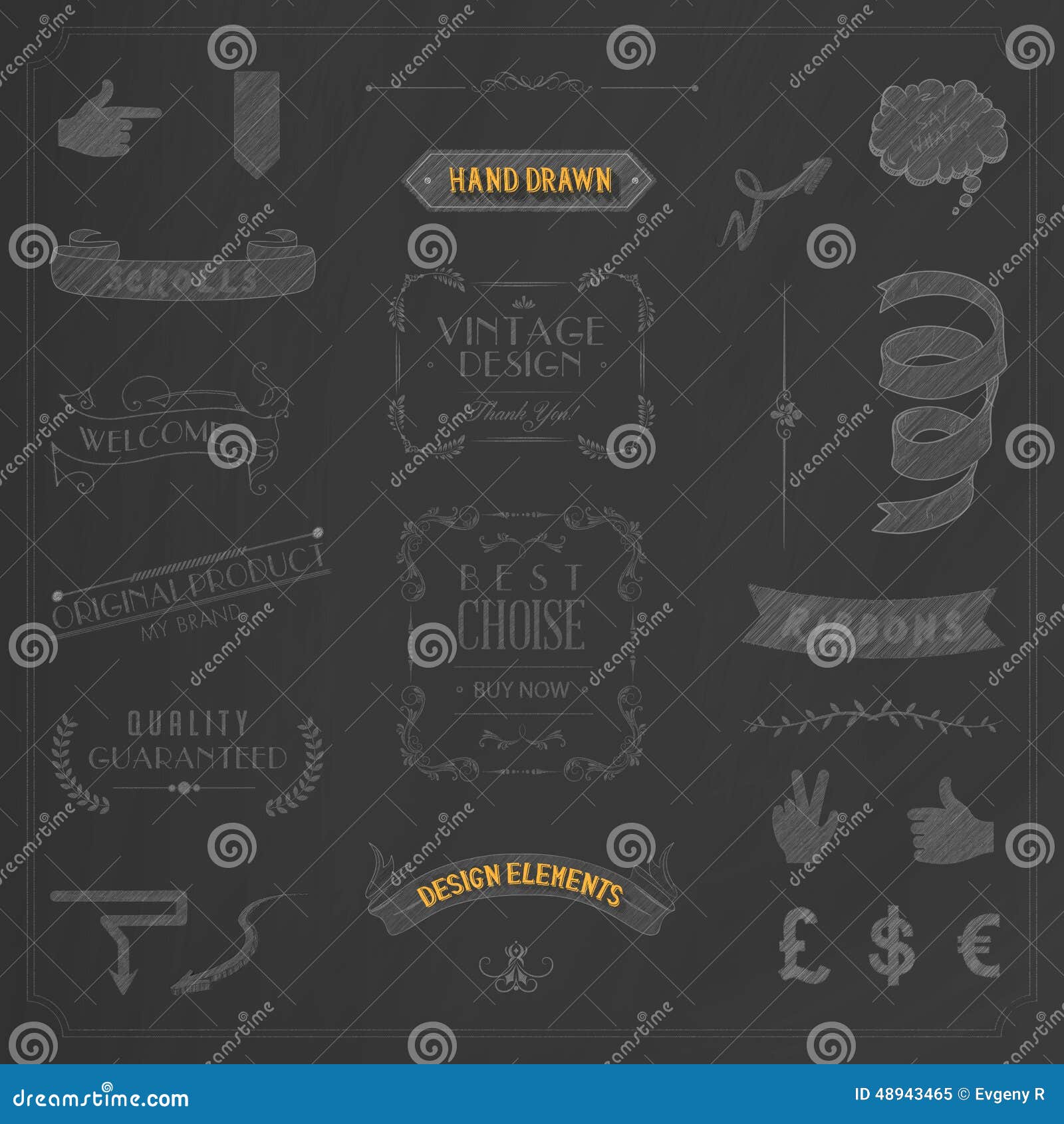 Hand-Drawn Design Elements stock illustration. Illustration of element ...