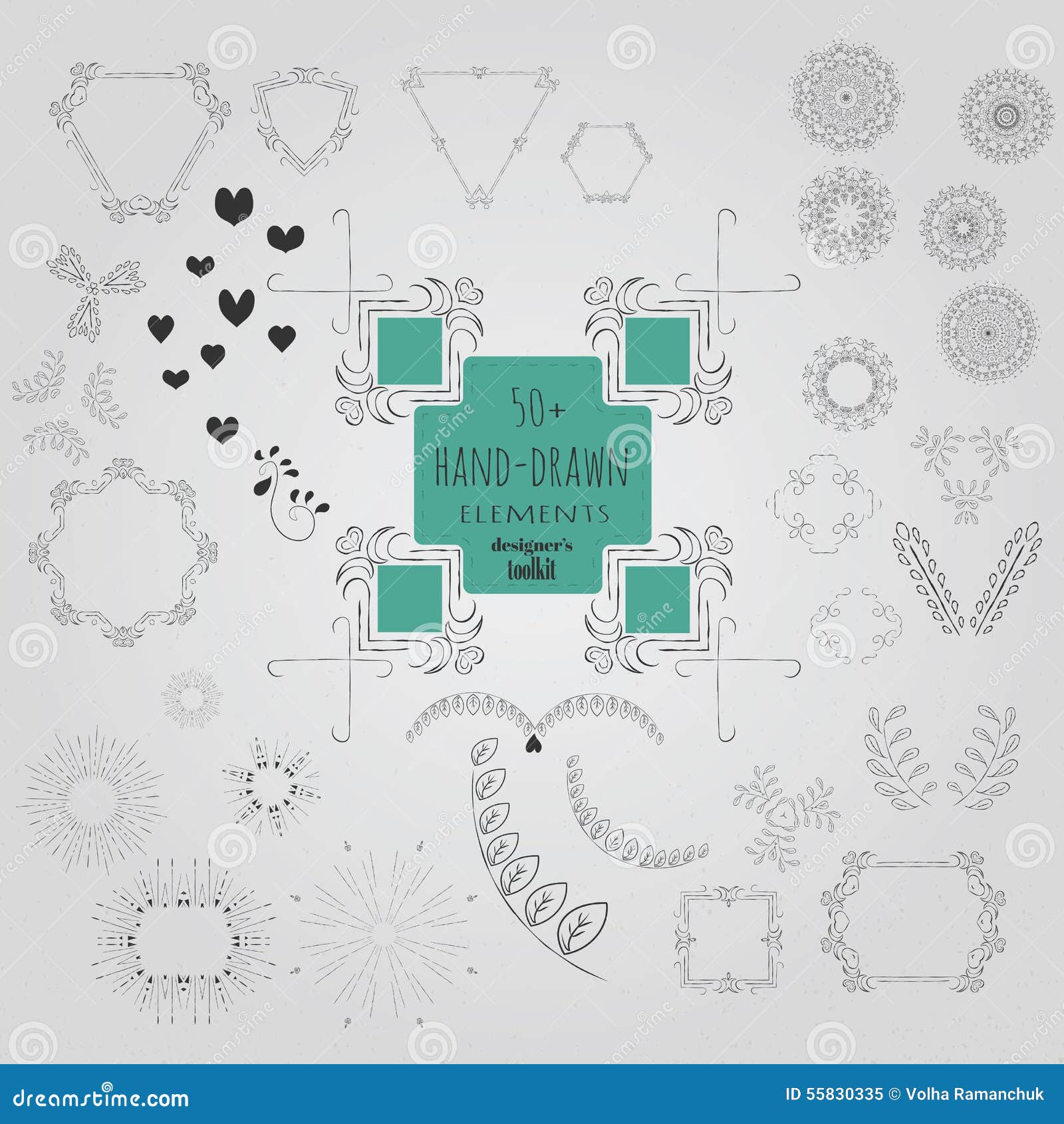 Hand drawn design elements stock vector. Illustration of hand - 55830335