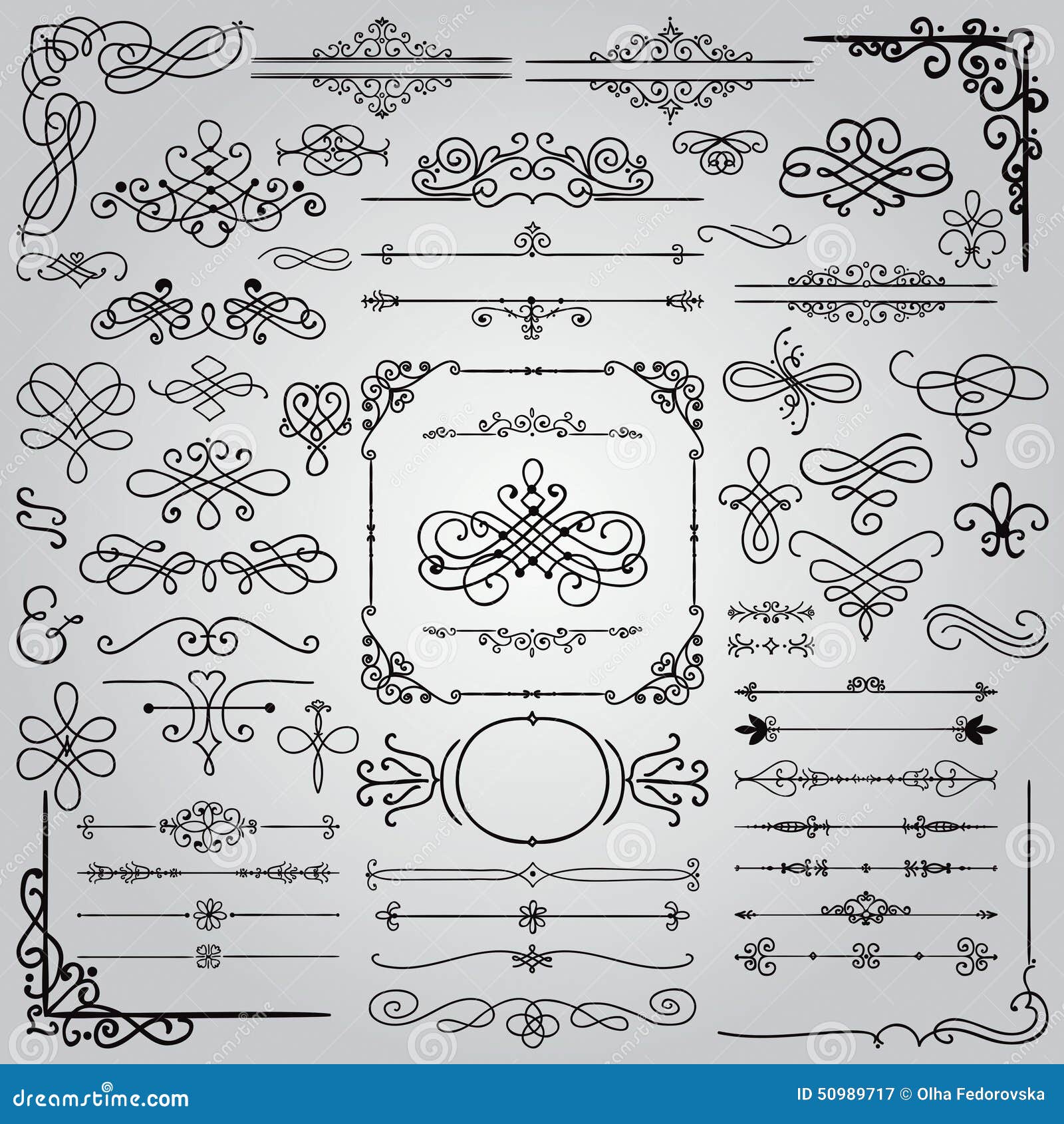 Hand Drawn Design Elements stock vector. Illustration of border - 50989717