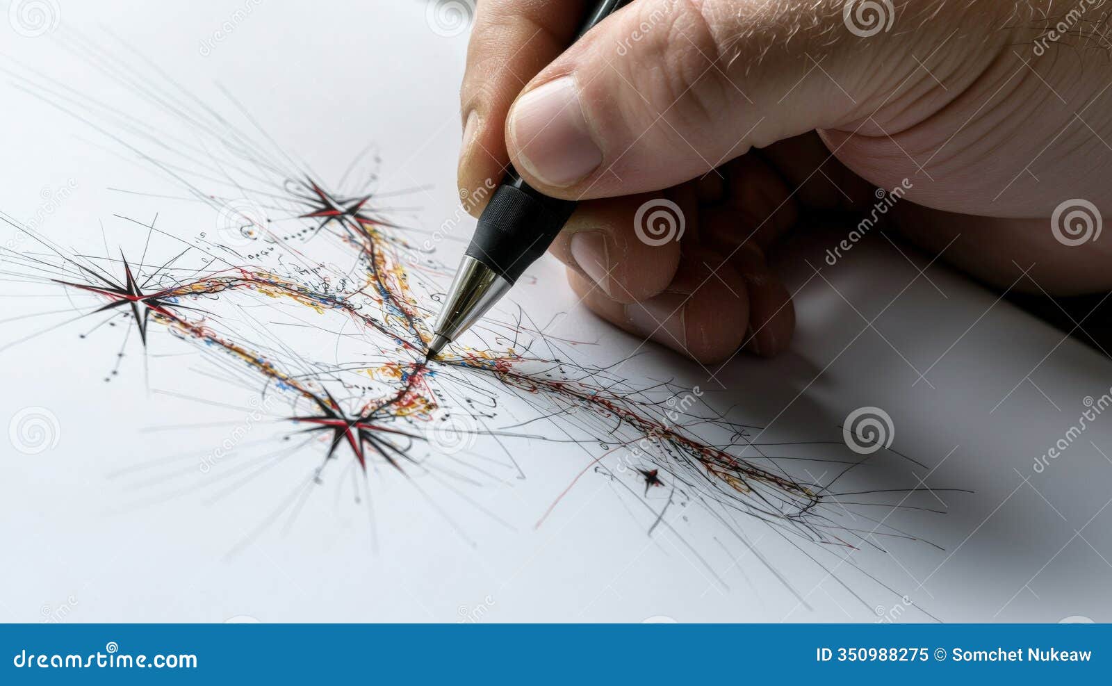 Hand-drawn Design Process Artistic Journey Mapping in a Creative Studio ...