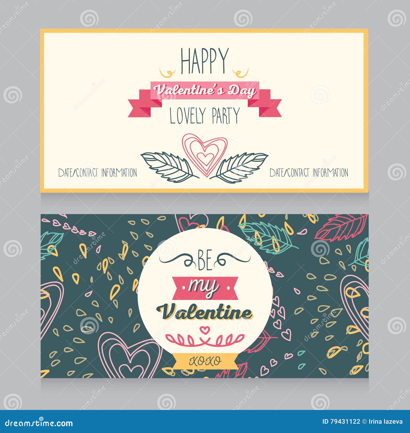 Hand Drawn Design for Valentines Cards Stock Vector - Illustration of ...