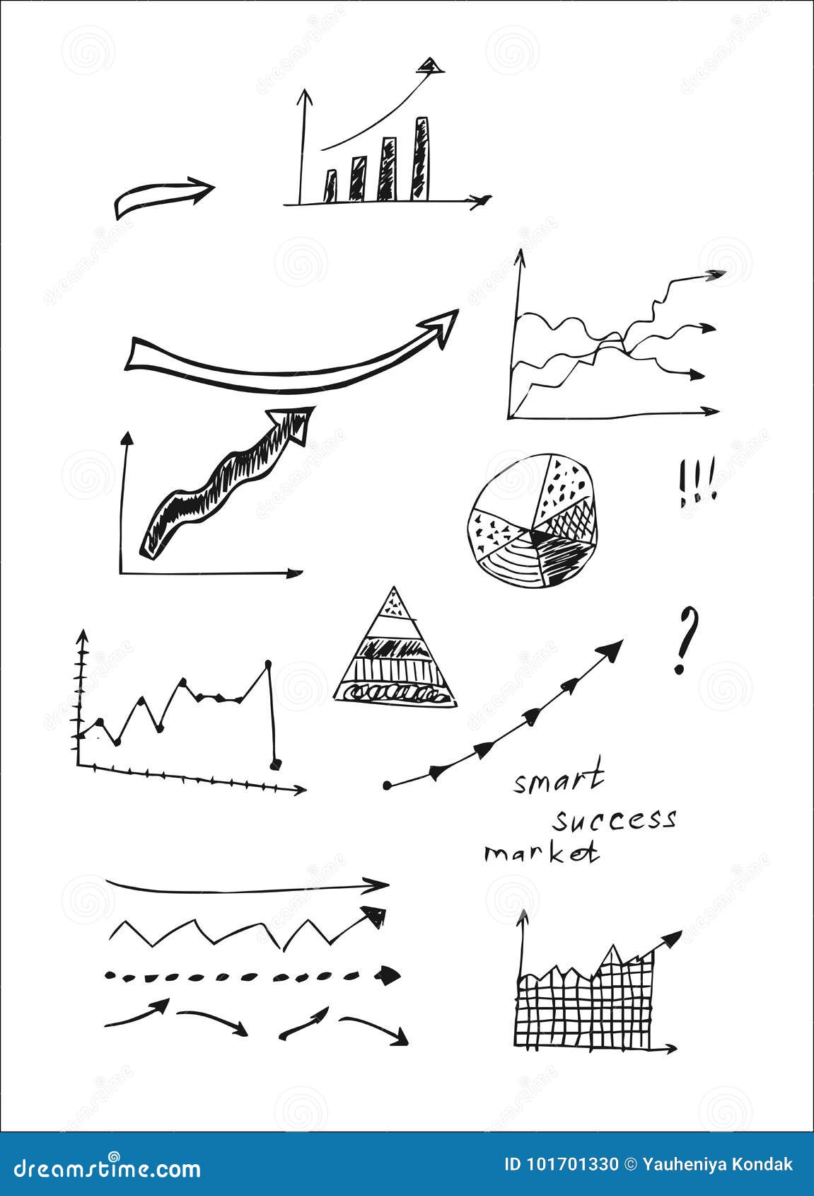 Hand Drawn Design Vector Illustration, Set of Arrows in Doodles Stock ...