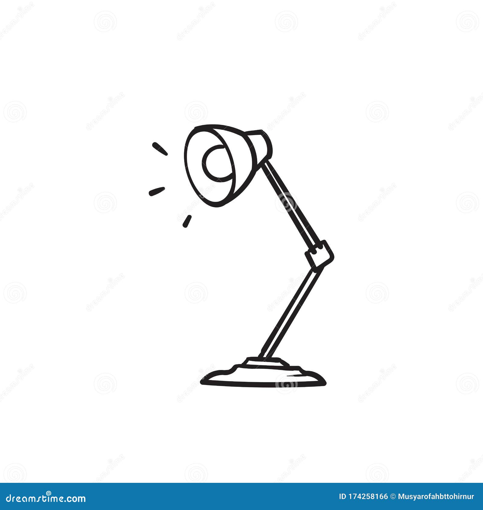 Hand Drawn Desk Lamp, Table Lamp,architect Lamp Doodle Cartoon Style ...