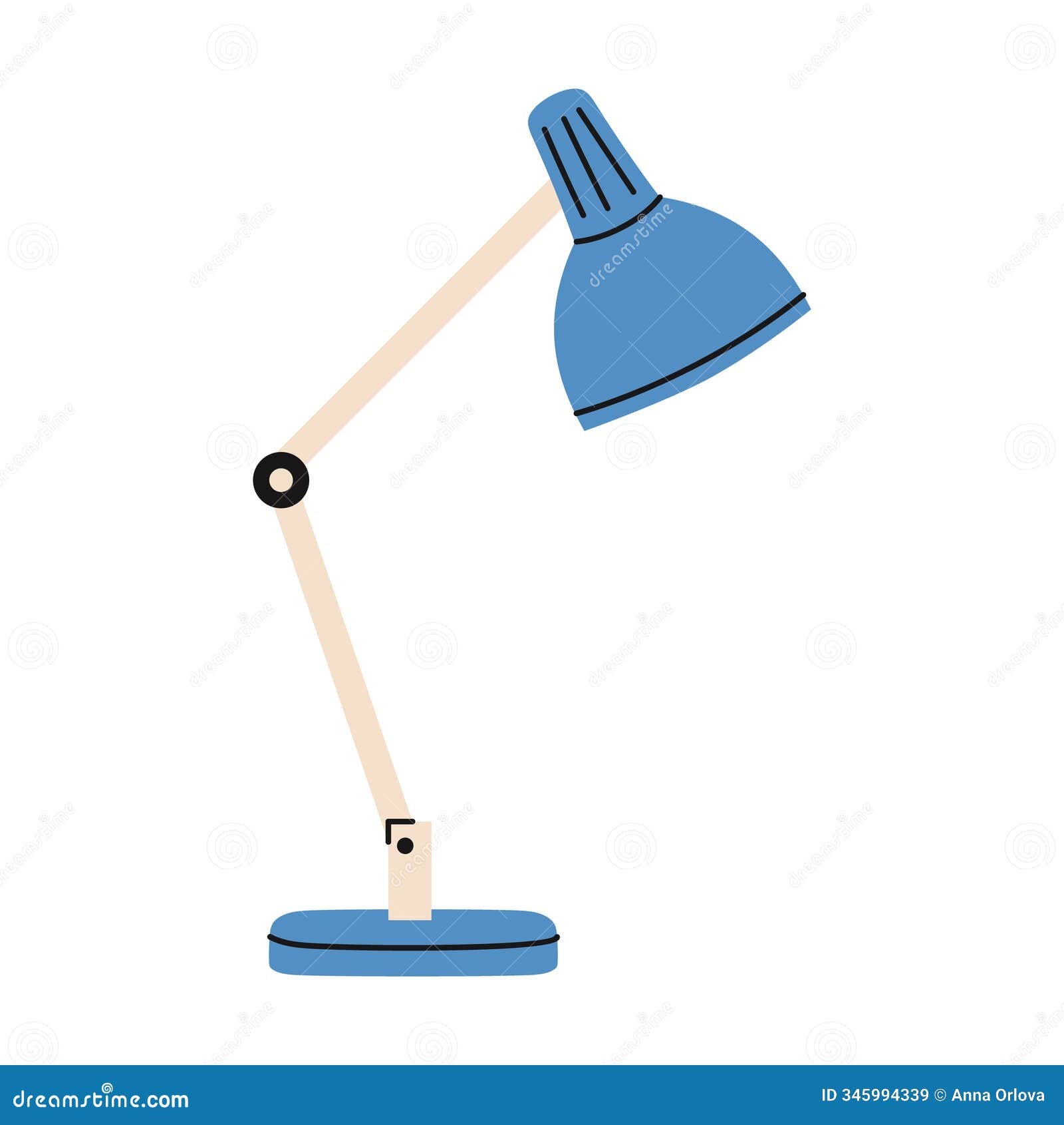 Hand Drawn Desk Lamp. Vector Illustration. Stock Vector - Illustration ...