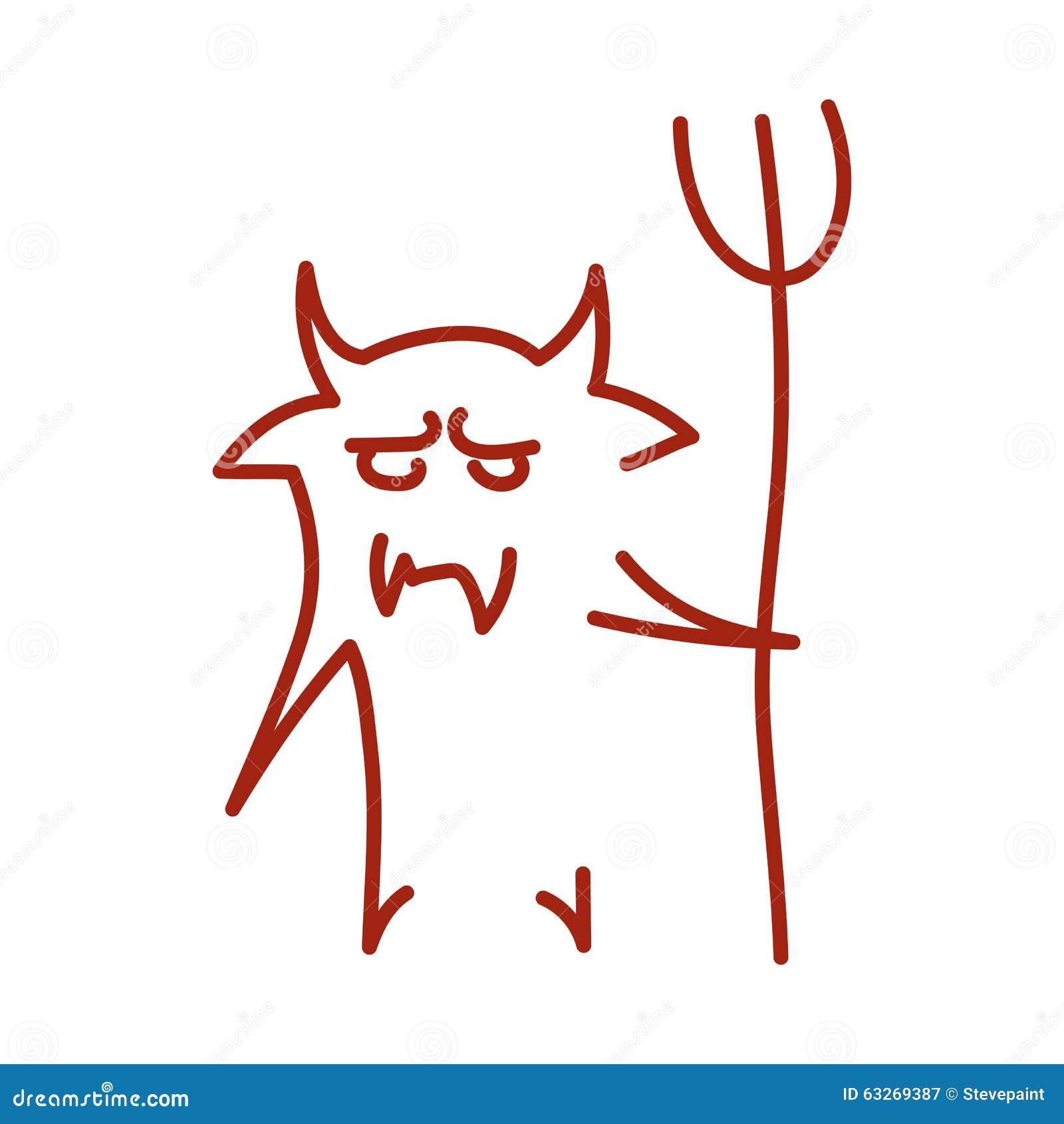 Hand drawn devil stock vector. Illustration of little - 63269387