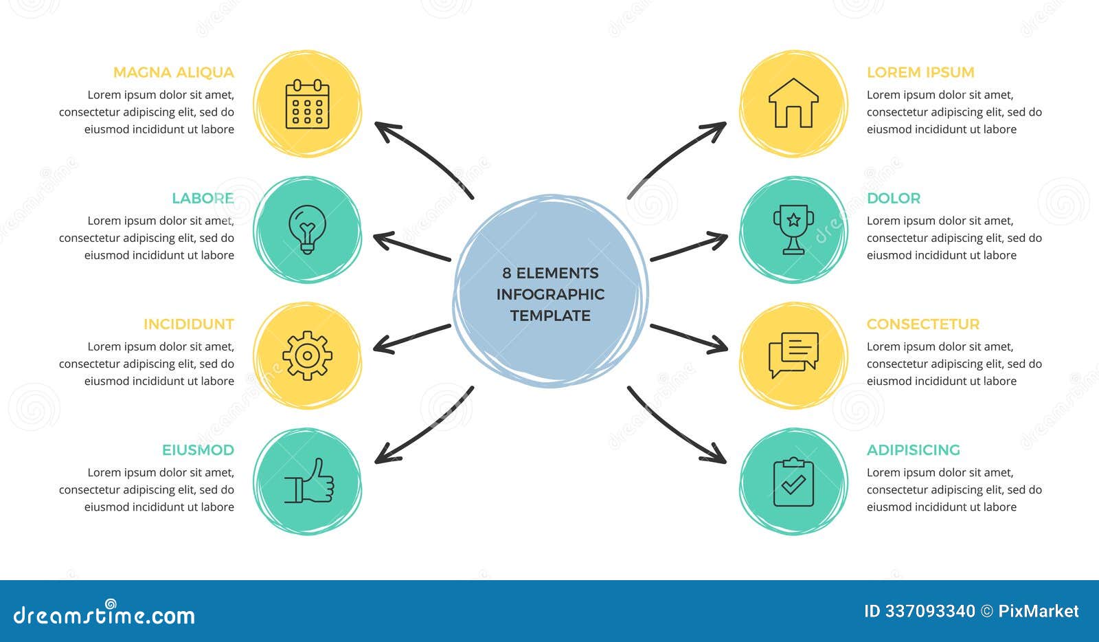 Hand Drawn Diagram Template Stock Illustration - Illustration of option ...