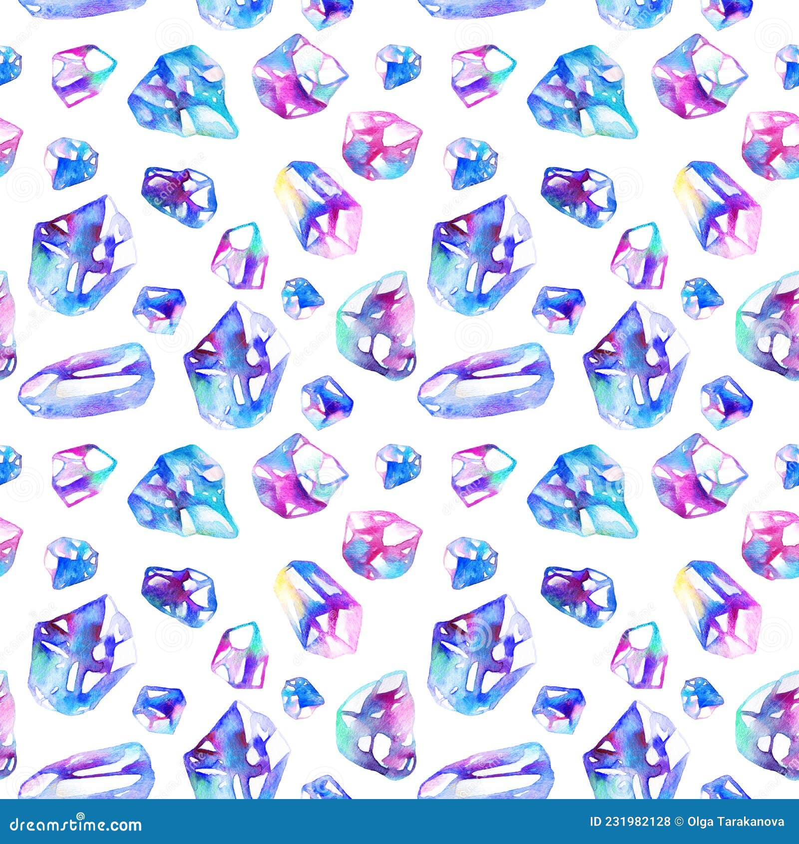 Watercolor Diamonds Pattern Stock Photo - Image of drawing, jewelry ...