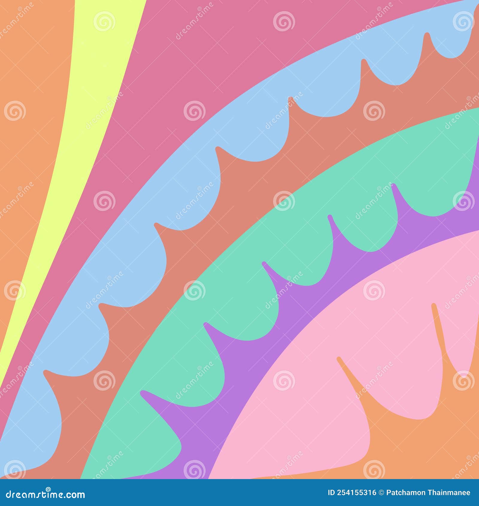 Hand Drawn Digital Abstract Beautiful Seamless Pastel Multicolored ...