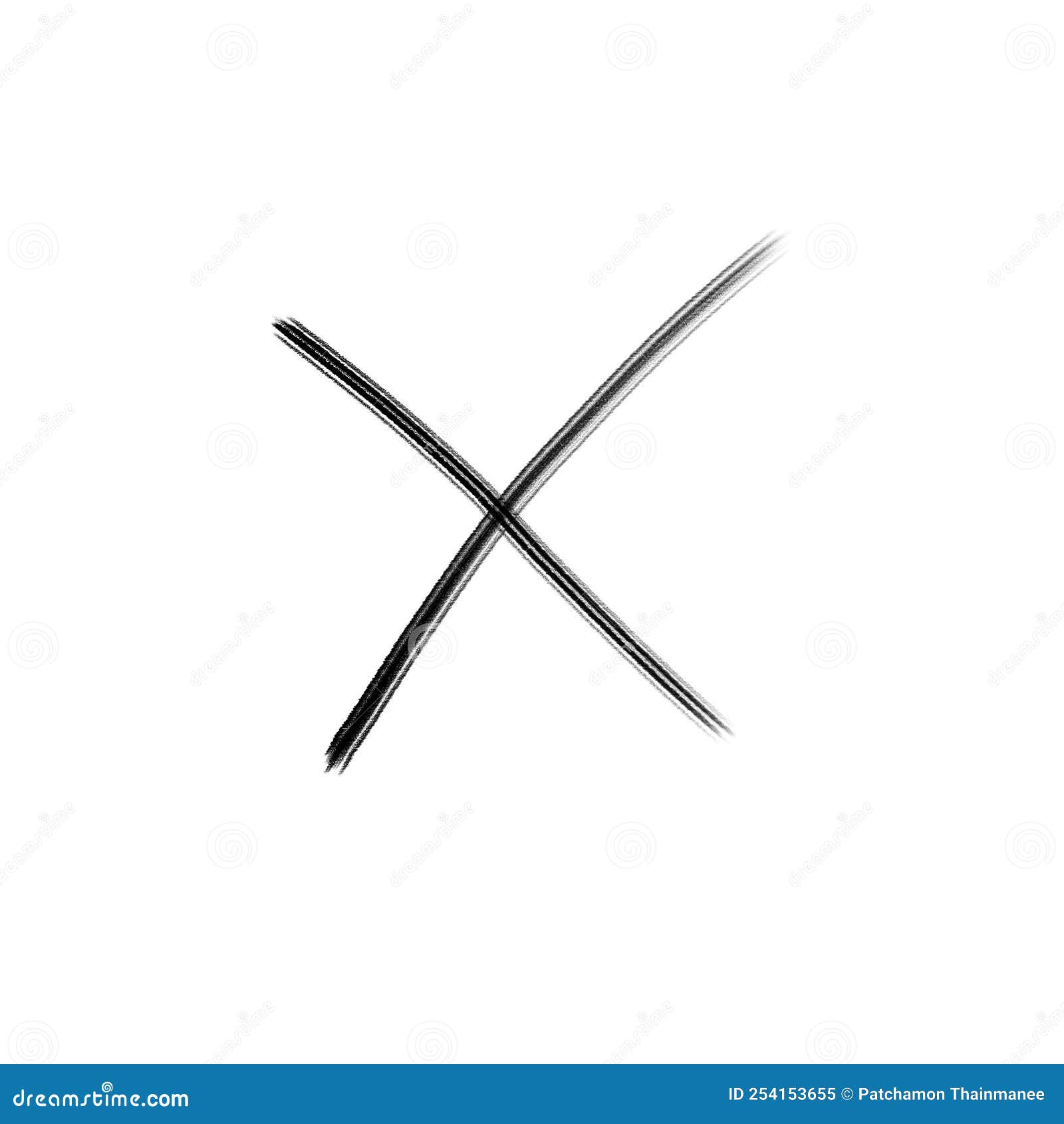 Hand Drawn Digital Black Line Cross Symbol Stock Illustration ...