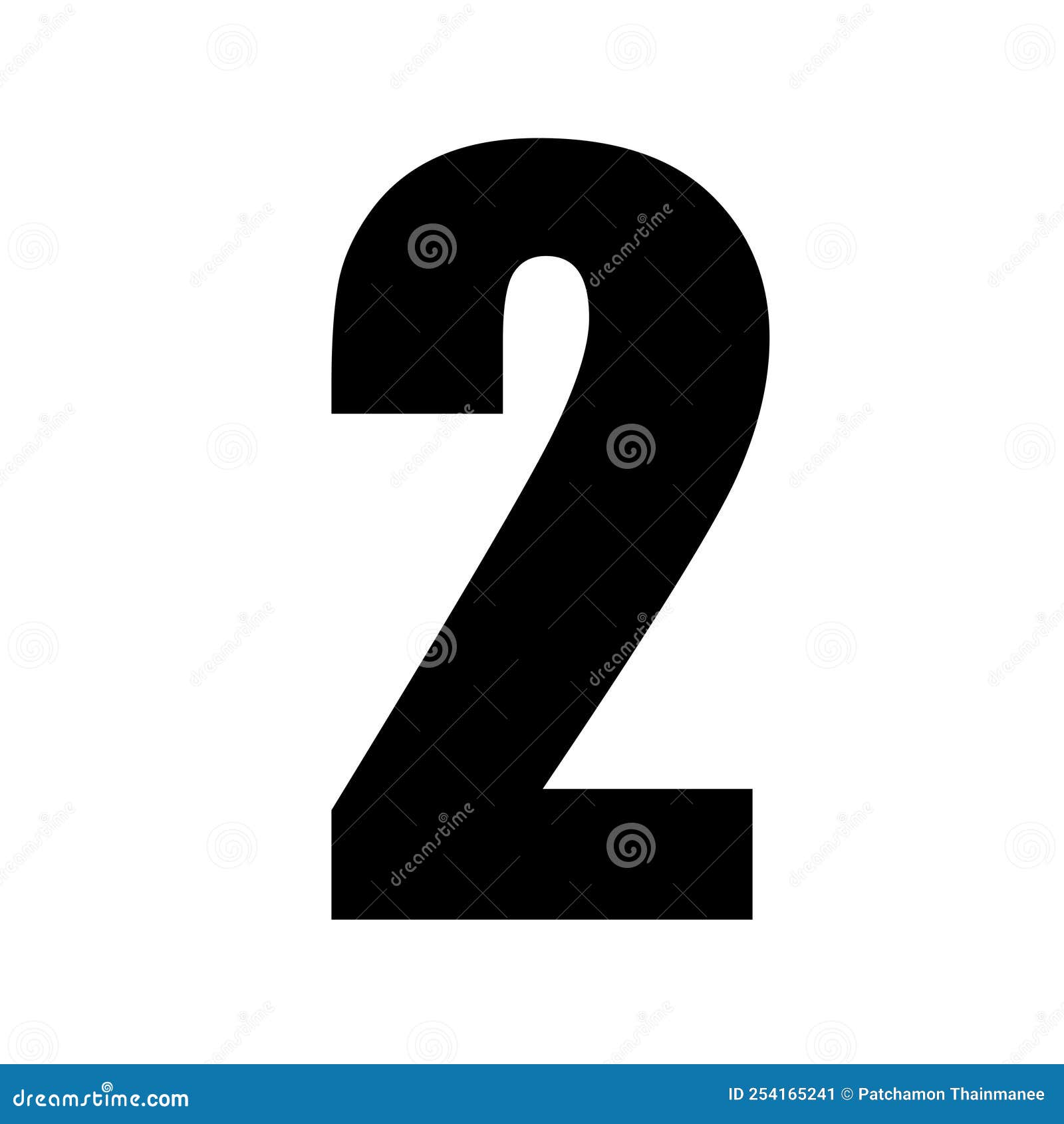 Hand Drawn Digital Number 2 Black Math Symbols on White Background ...