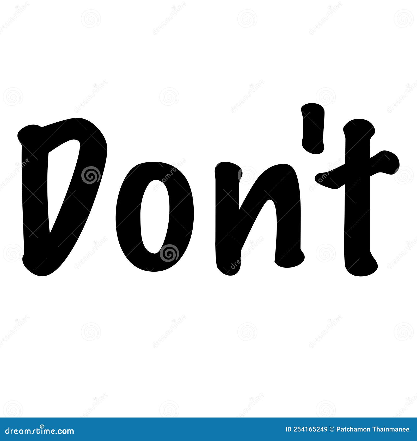 Hand Drawn Digital Text Dont Black on White Background Stock ...