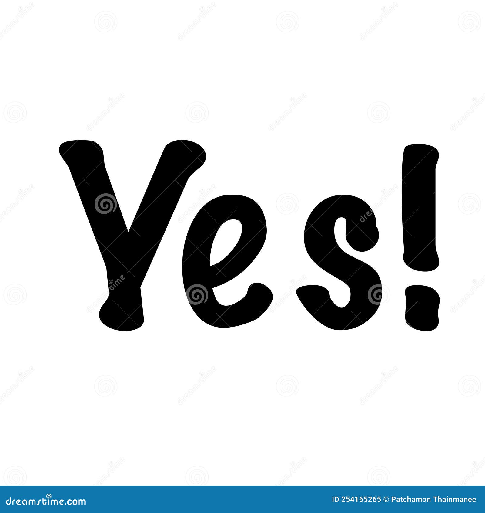 Hand Drawn Digital Text Yes in Black on White Background. Stock ...