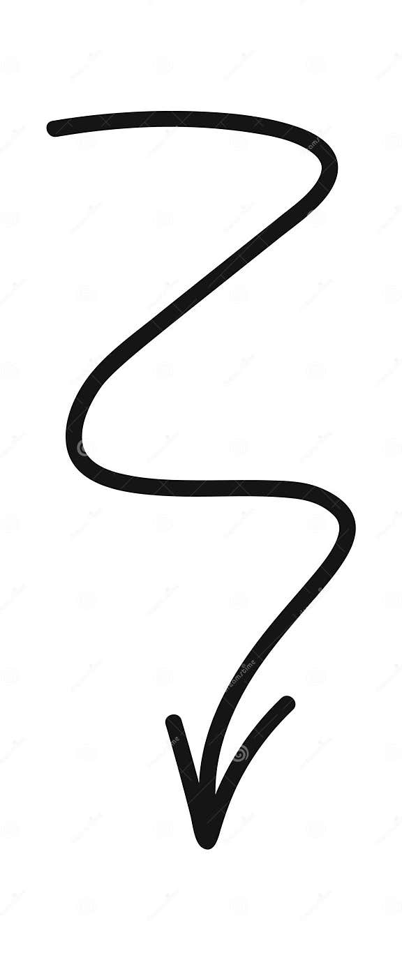Hand Drawn Direction Arrow Scribble Stock Illustration - Illustration ...